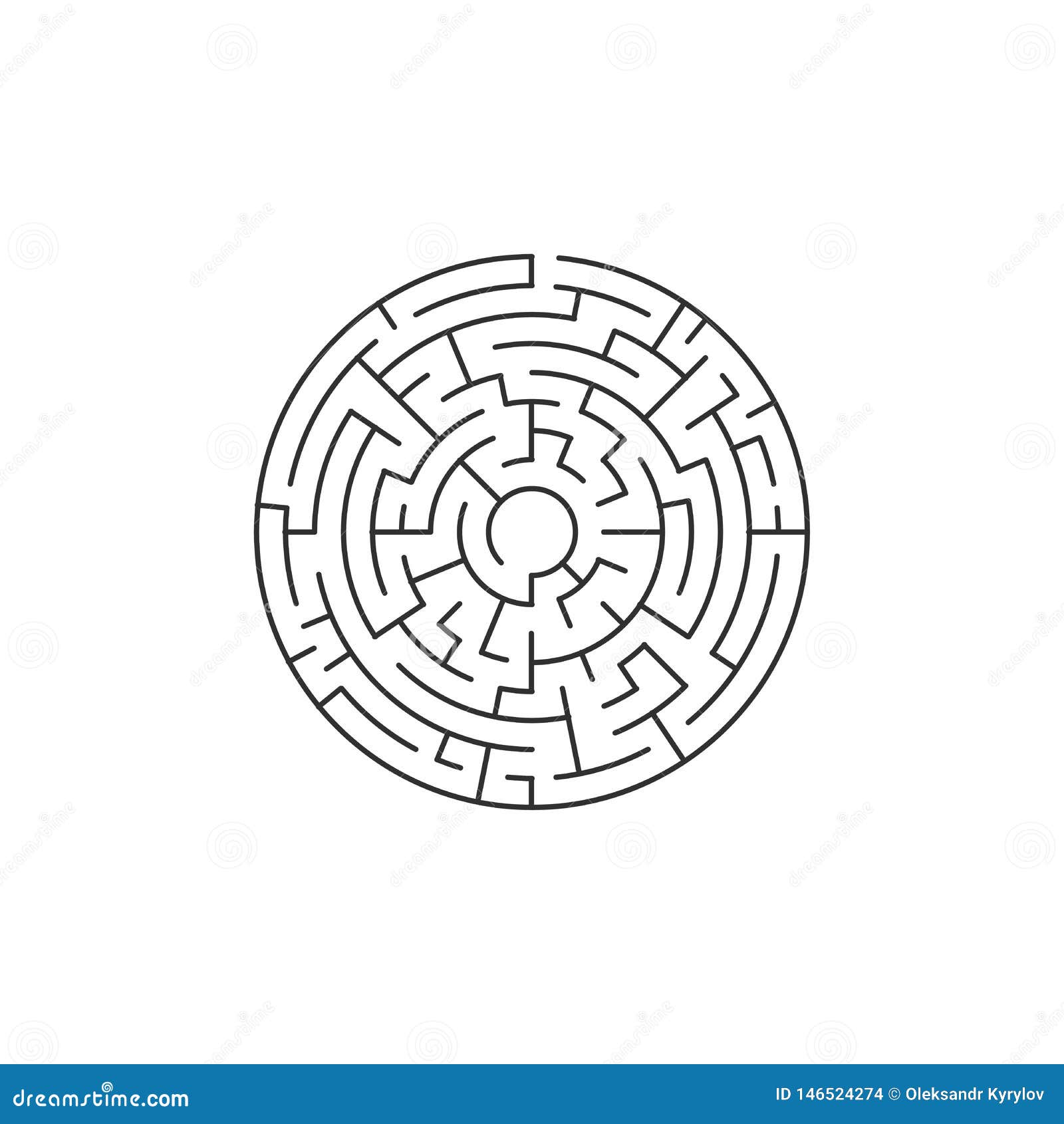 Circle Maze, Vector Illustration Isolated on White Background Stock ...