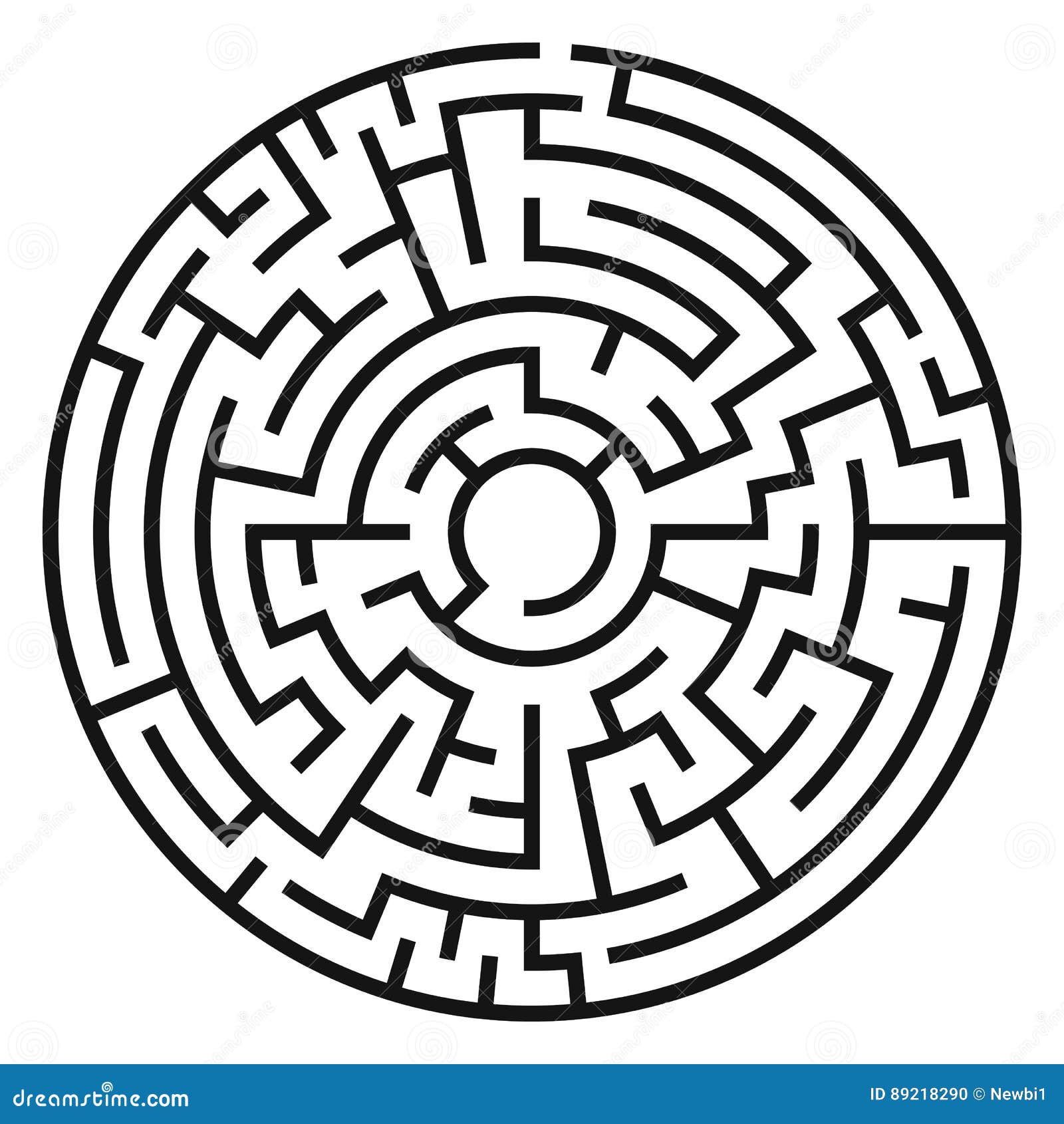 Circle Maze Vector stock vector. Illustration of complexity - 89218290