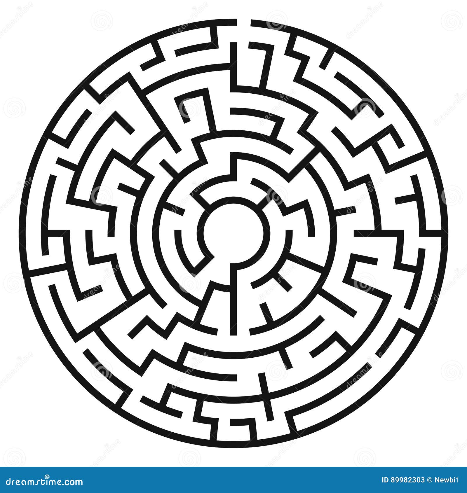 Circle Maze Vector stock vector. Illustration of puzzle - 89982303