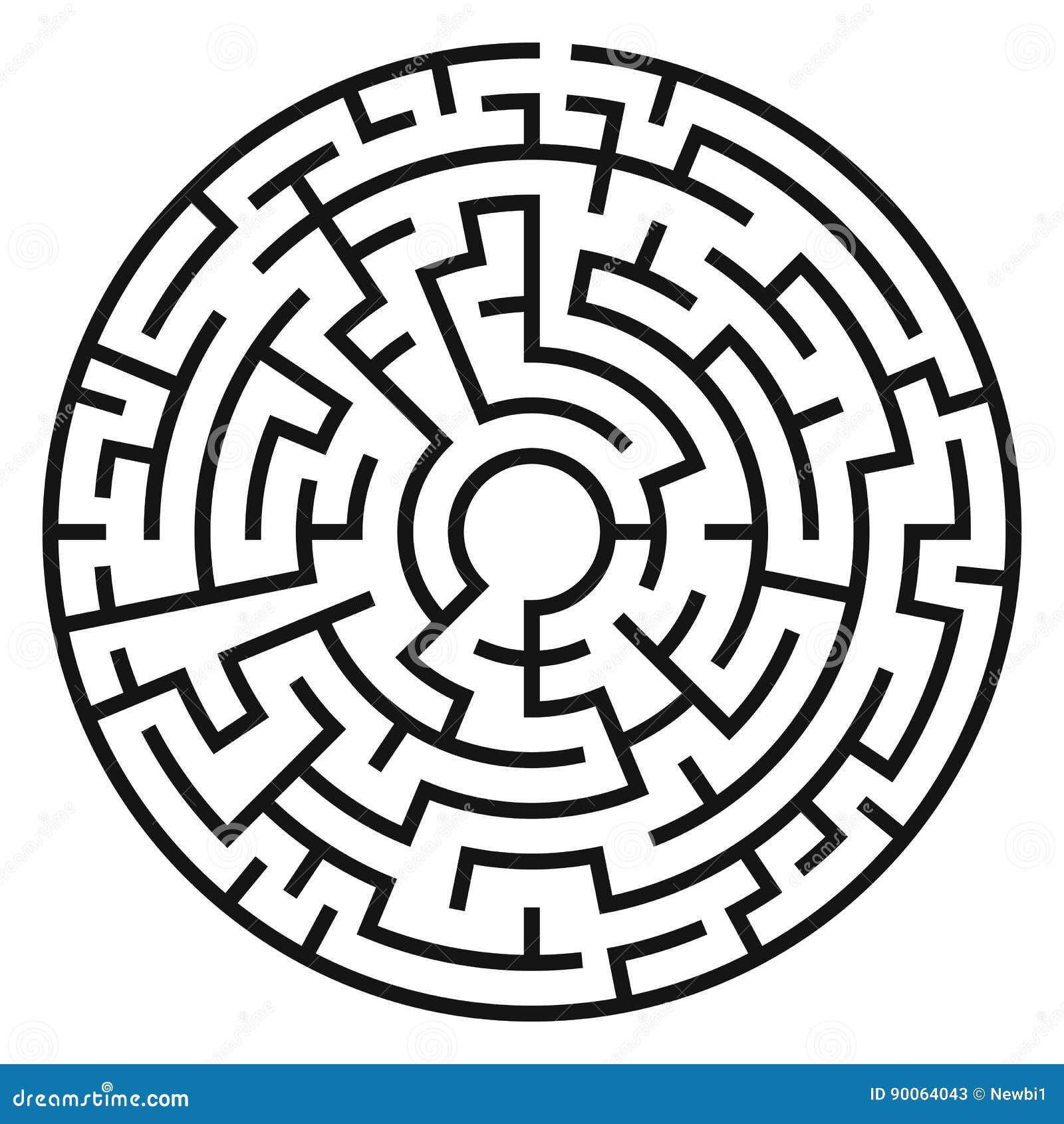Circle Maze Vector stock vector. Illustration of choice - 90064043