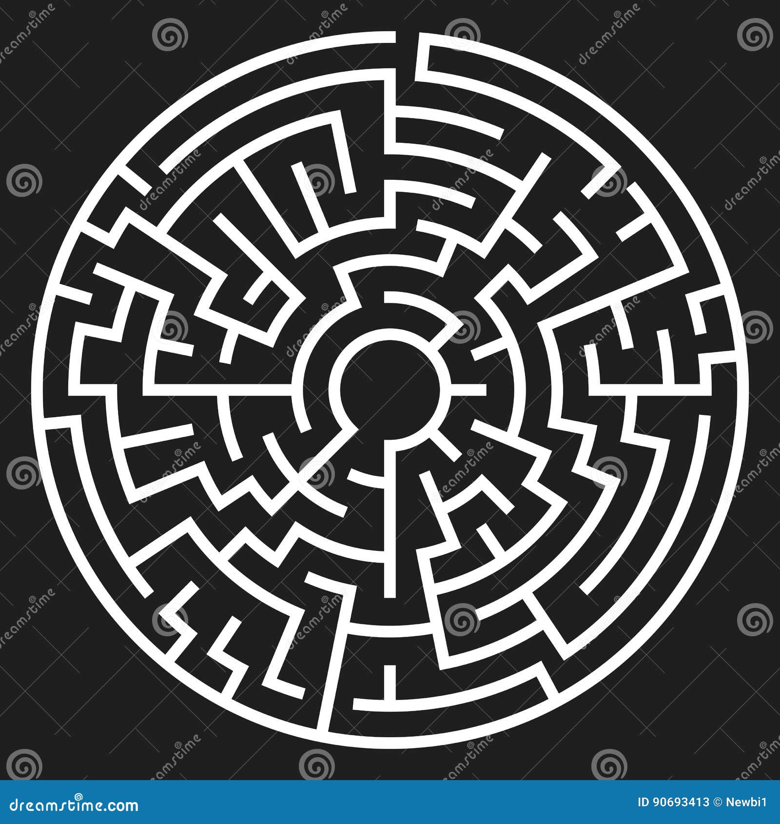 Circle Maze Vector stock vector. Illustration of concepts - 90693413