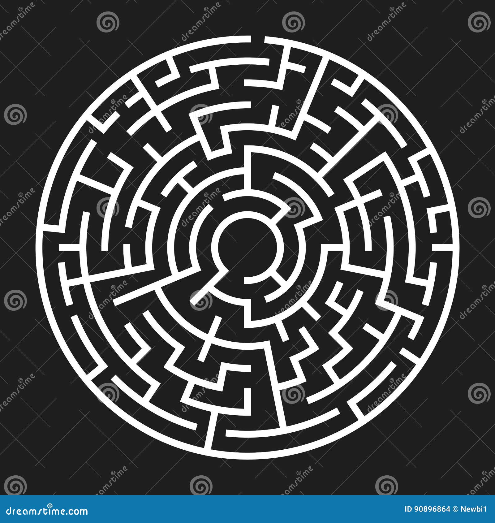 Circle Maze Vector stock vector. Illustration of challenge - 90896864