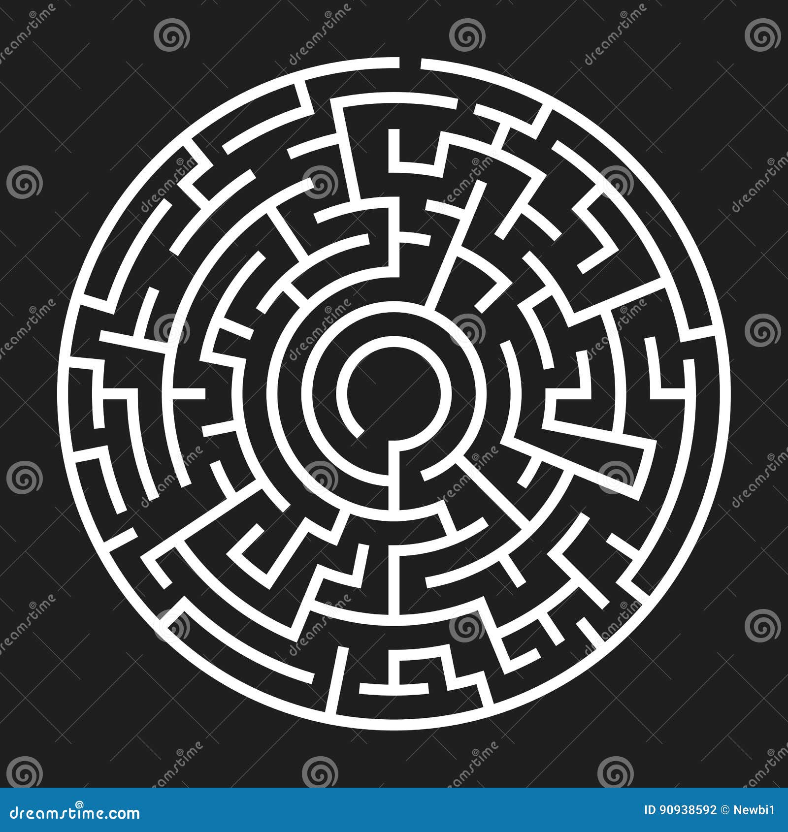 Circle Maze Vector stock vector. Illustration of choice - 90938592