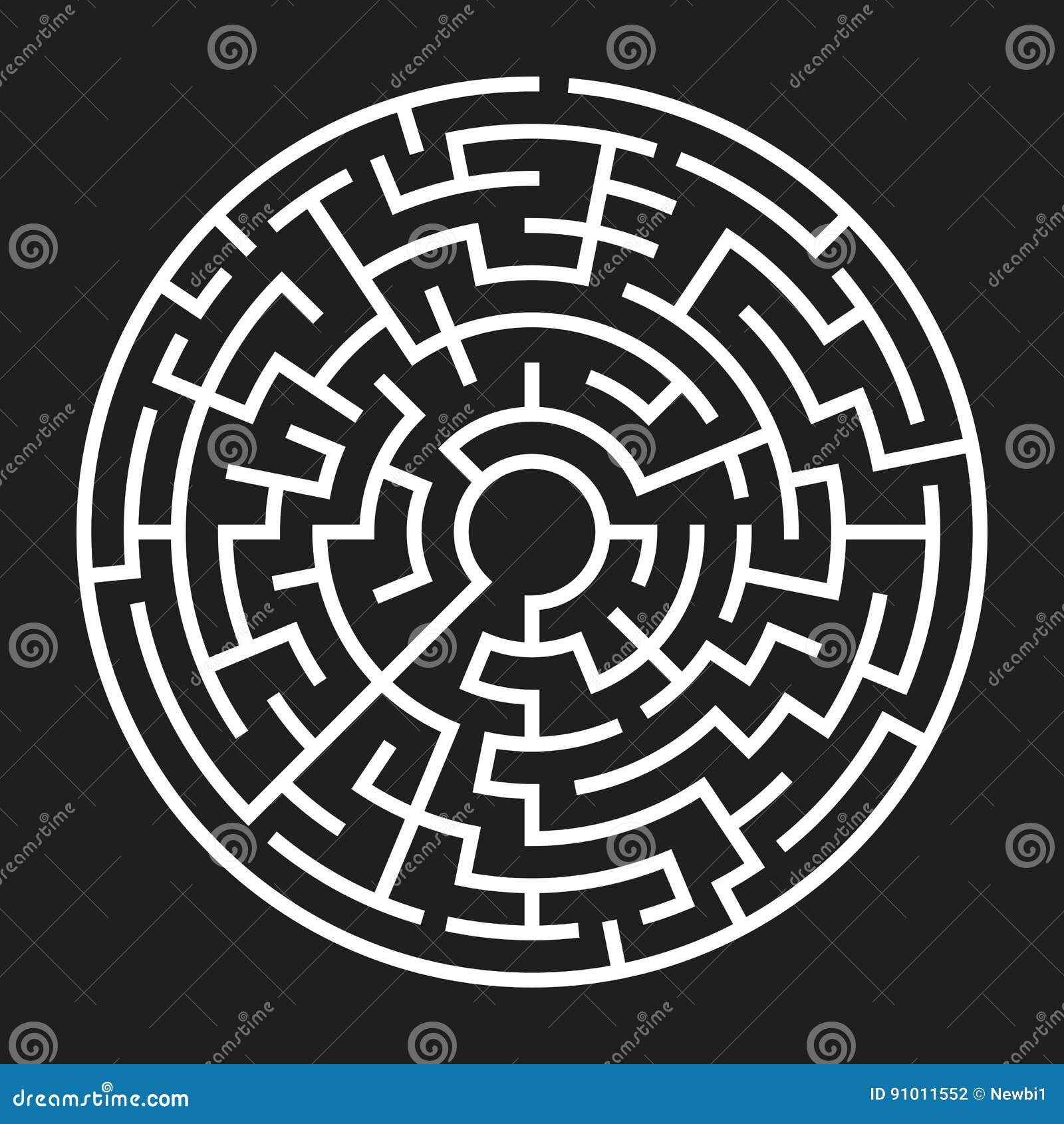 Circle Maze Vector stock vector. Illustration of pattern - 91011552