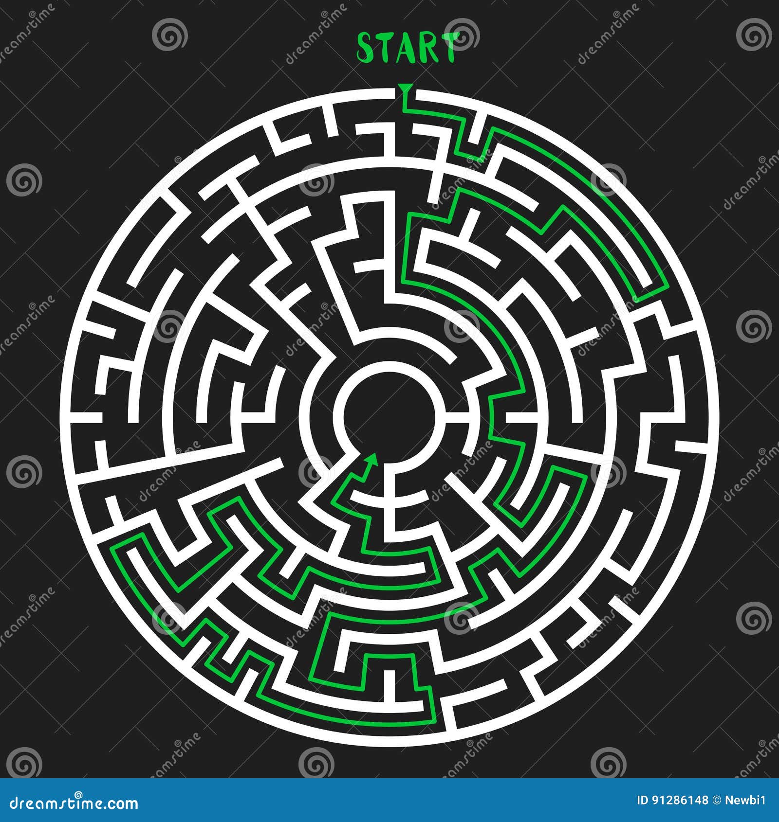 Circle Maze Vector stock vector. Illustration of logistics - 91286148