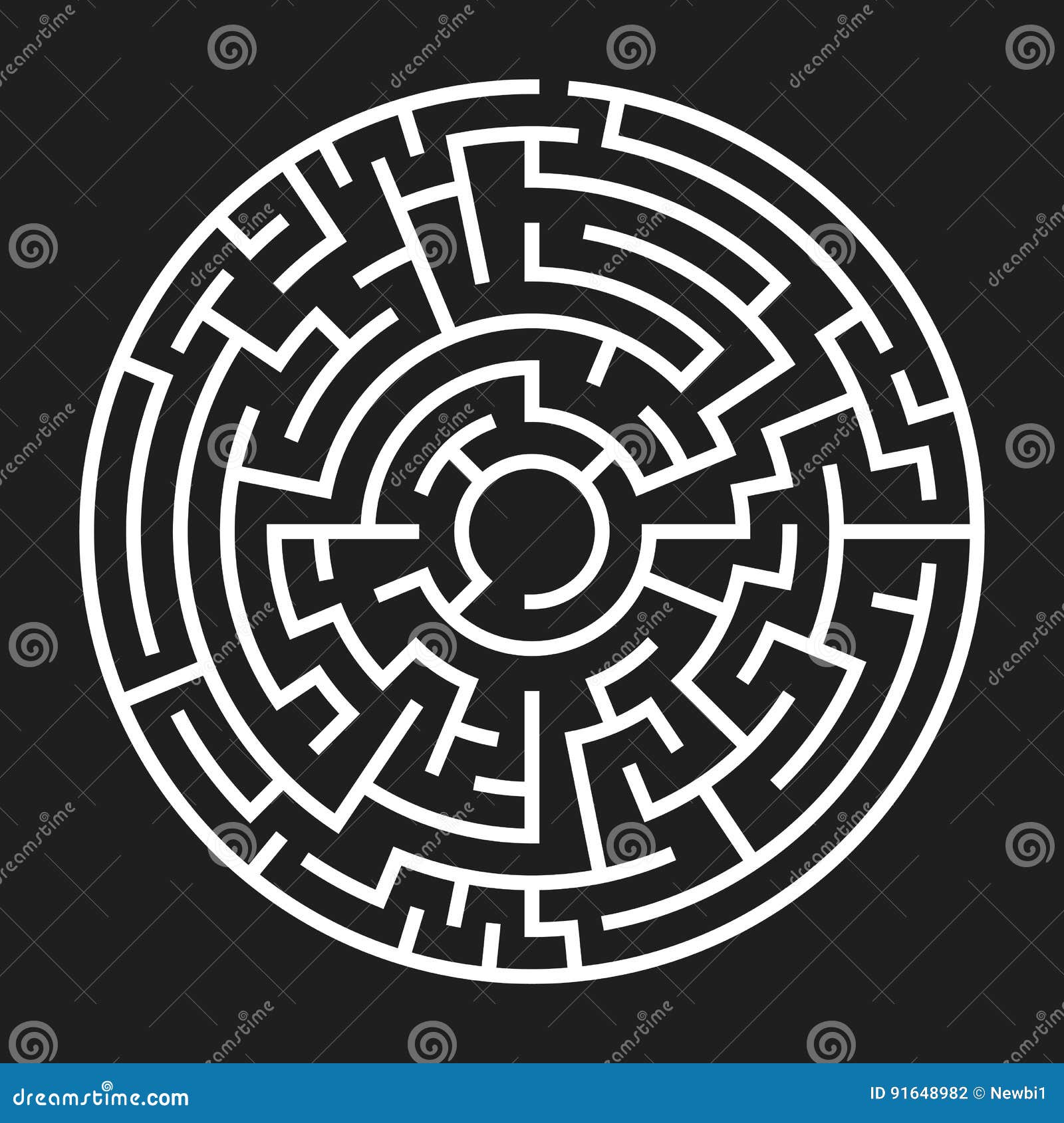 Circle Maze Vector stock vector. Illustration of mystery - 91648982