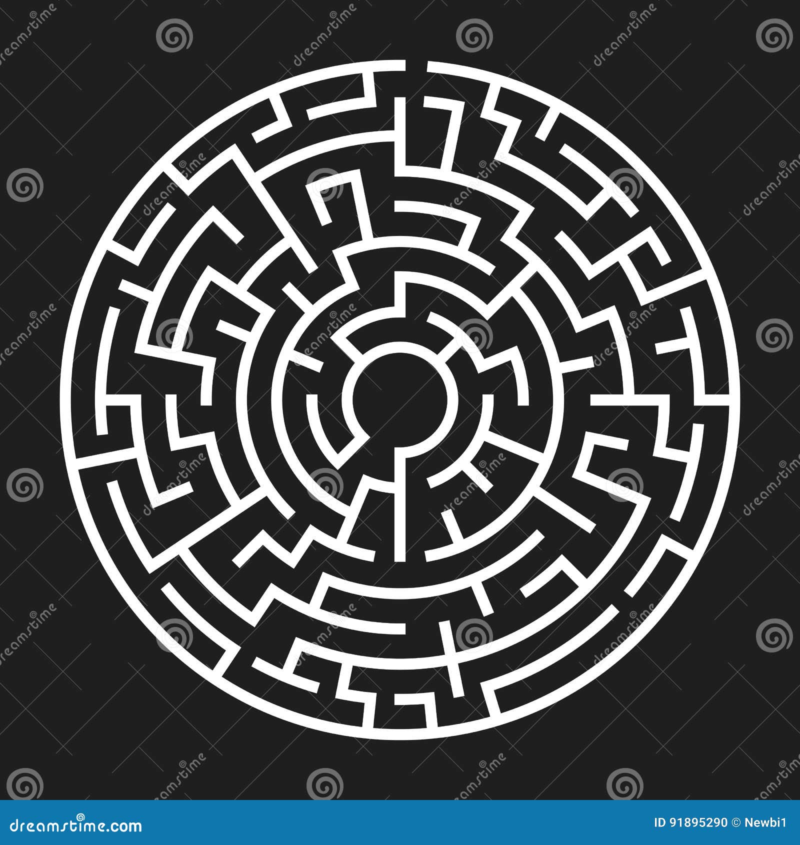 Circle Maze Vector stock vector. Illustration of leisure - 91895290