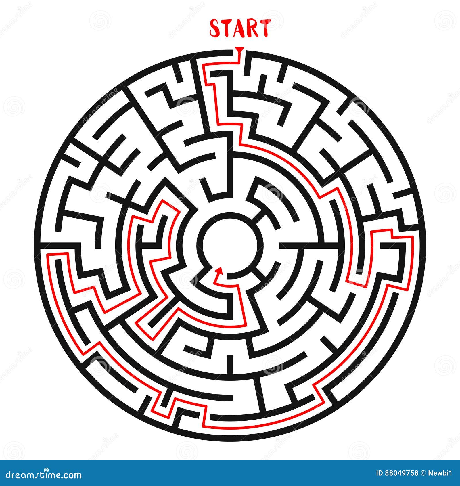 Circle Maze Vector stock vector. Illustration of labyrinth - 88049758