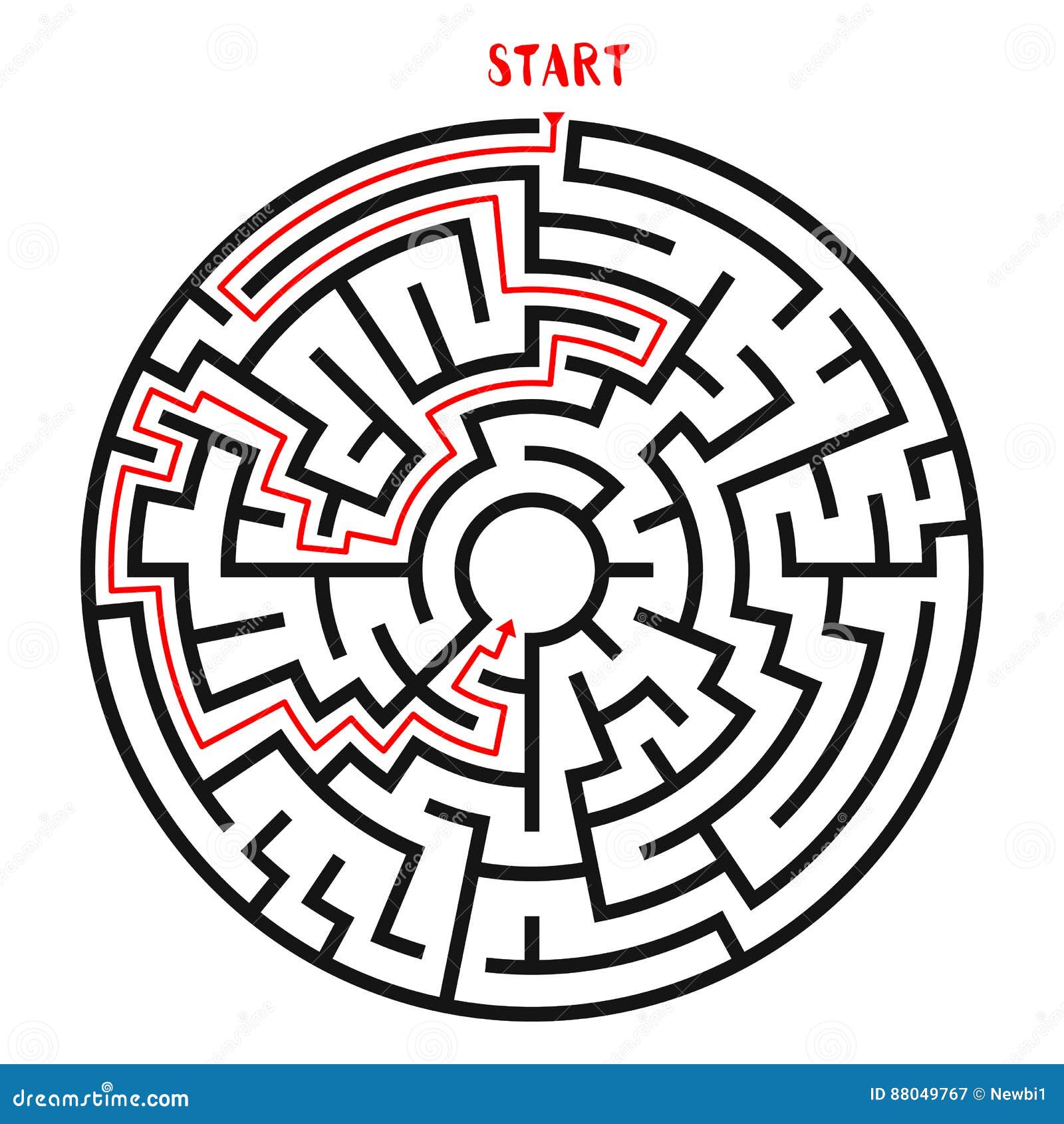 Circle Maze Vector stock vector. Illustration of labyrinth - 88049767