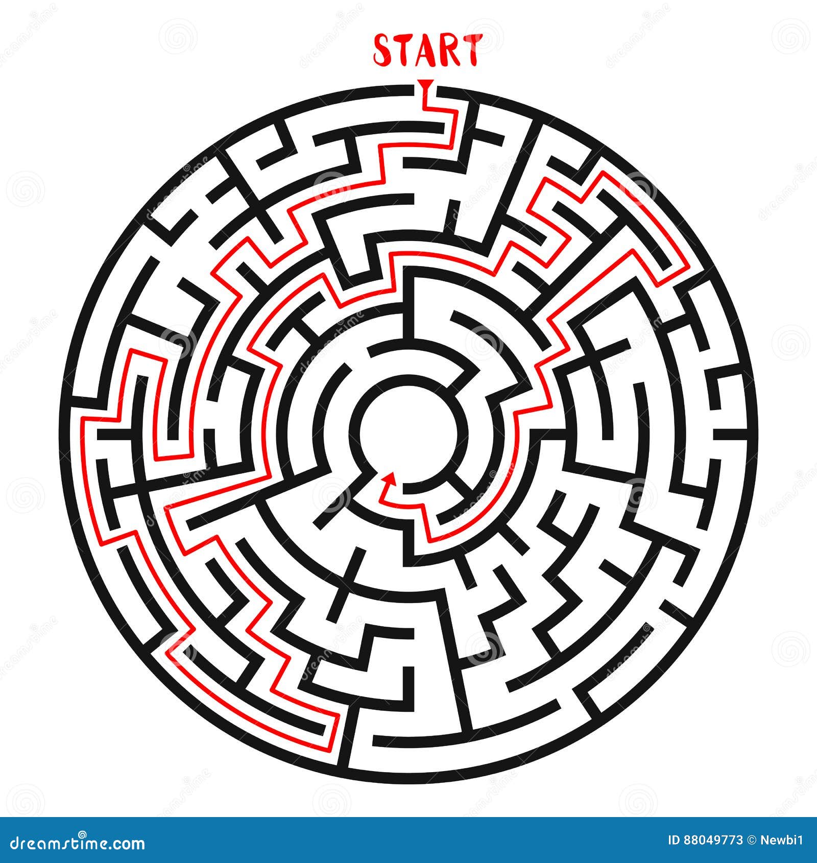 Circle Maze Vector stock vector. Illustration of mystery - 88049773