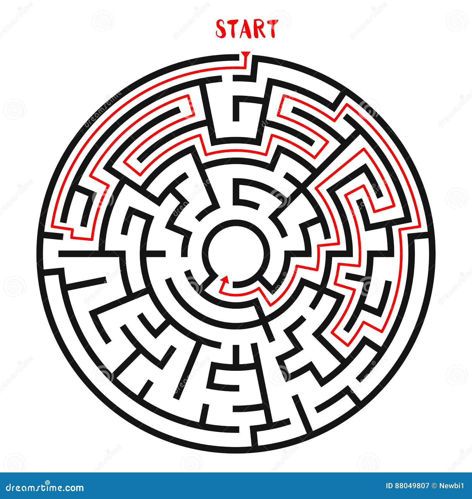 Circle Maze Vector stock vector. Illustration of pattern - 88049807