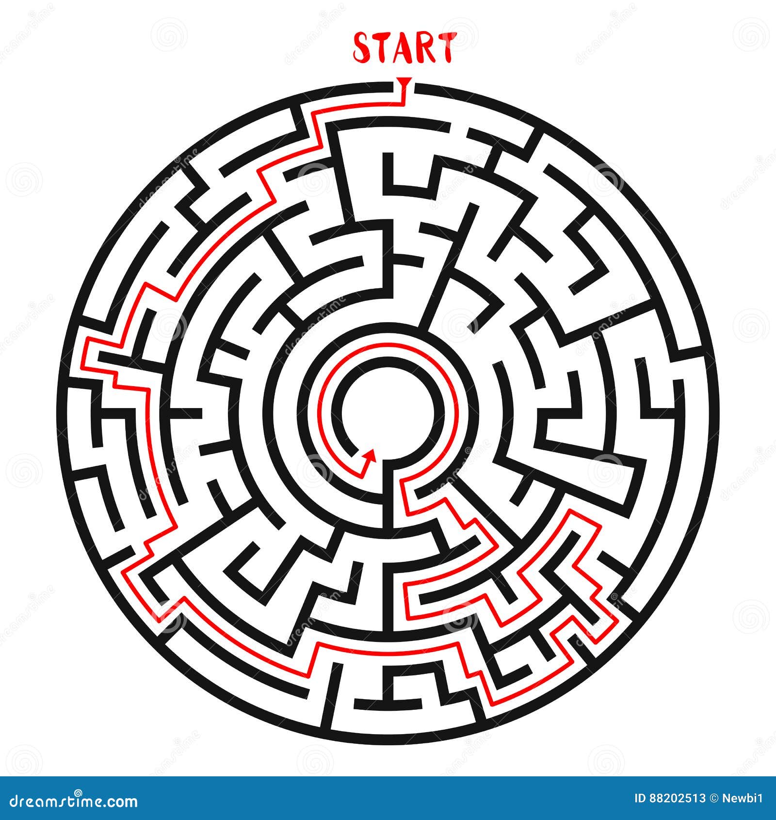 Circle Maze Vector stock vector. Illustration of choose - 88202513