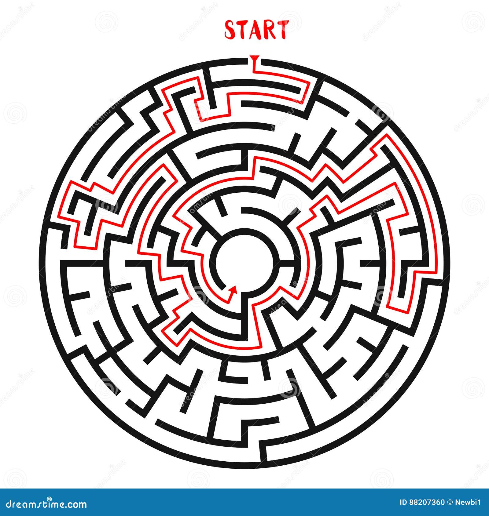 Circle Maze Vector stock vector. Illustration of design - 88207360