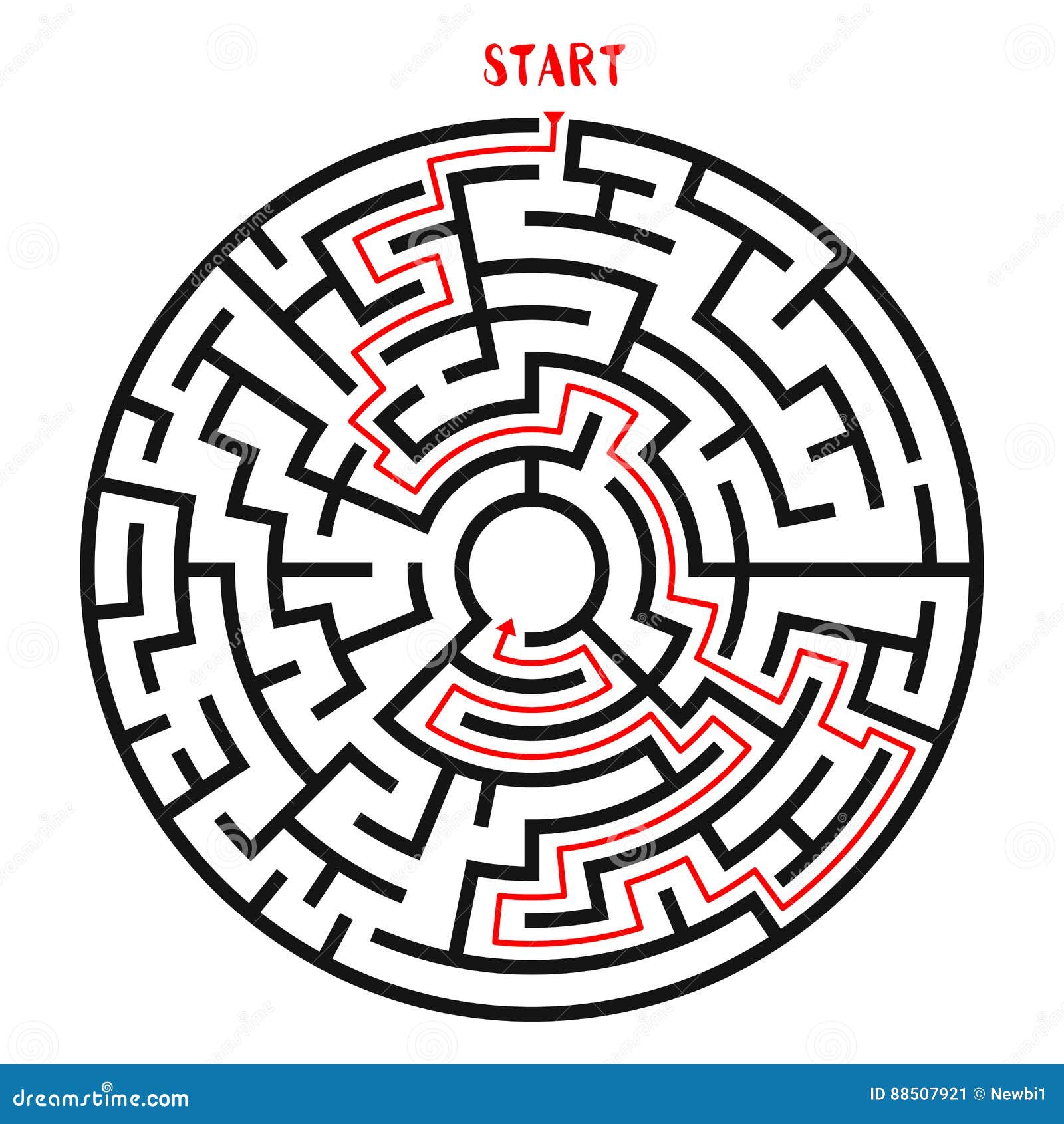Circle Maze Vector stock vector. Illustration of choose - 88507921