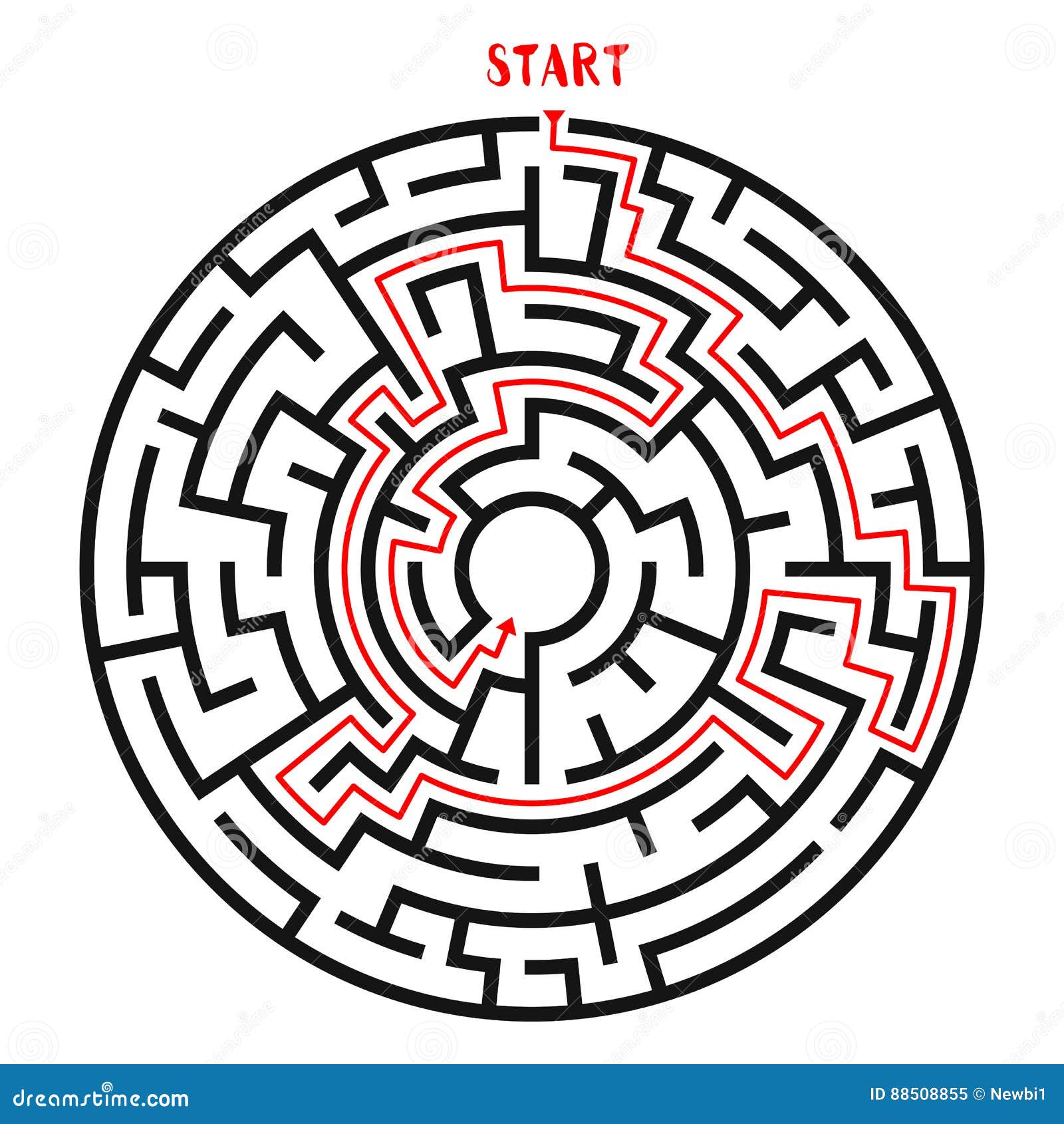 Circle Maze Vector stock vector. Illustration of logistics - 88508855