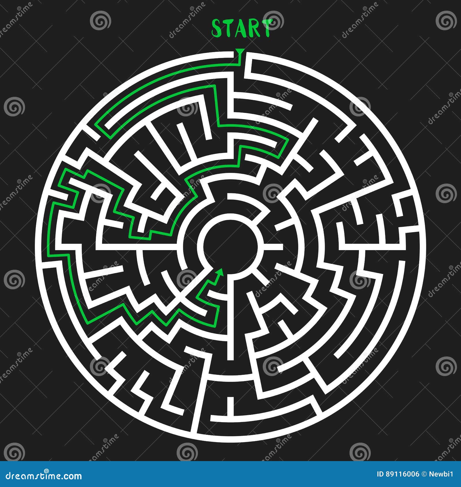 Circle Maze Vector stock vector. Illustration of game - 89116006