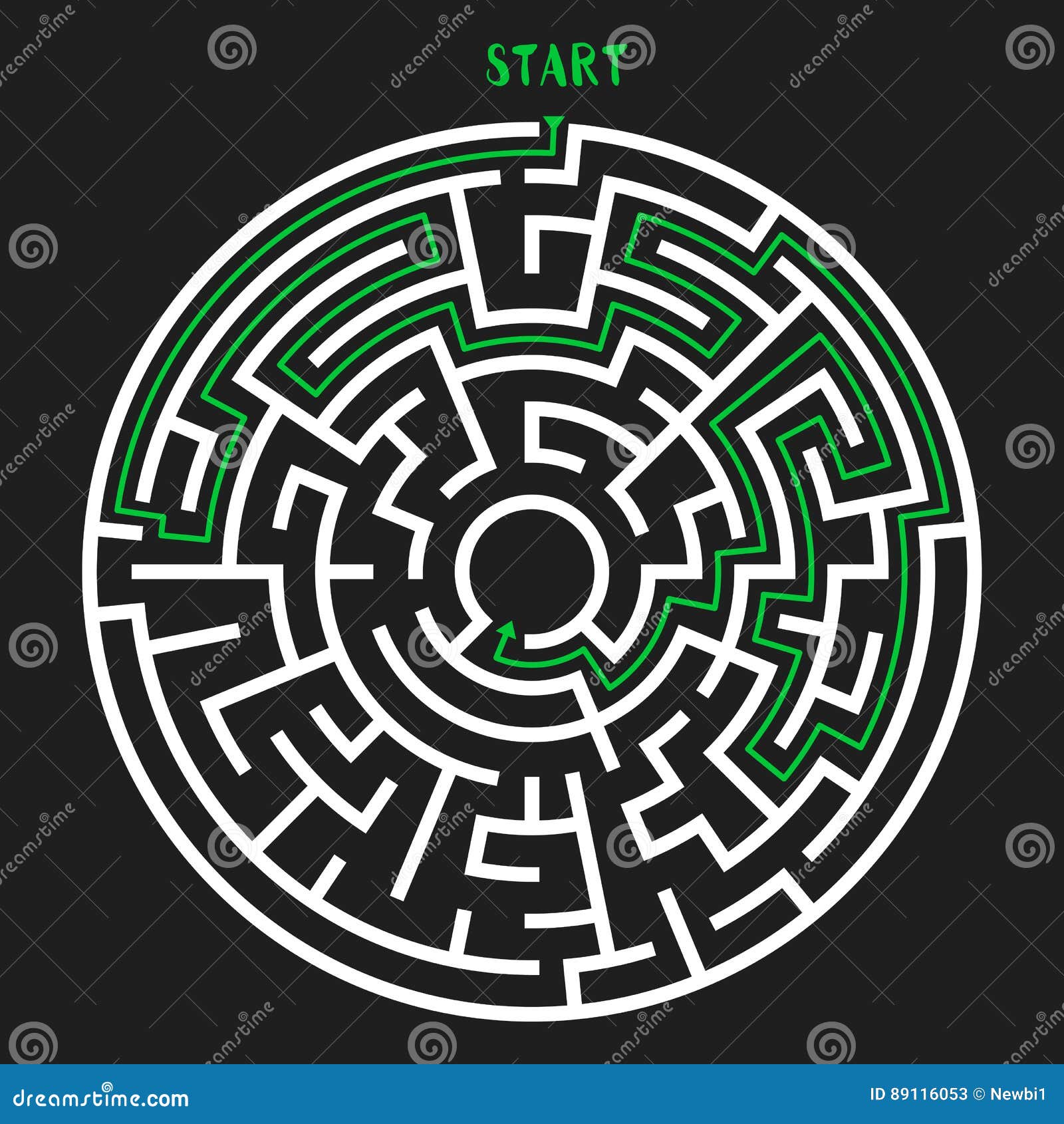 Circle Maze Vector stock vector. Illustration of abstract - 89116053