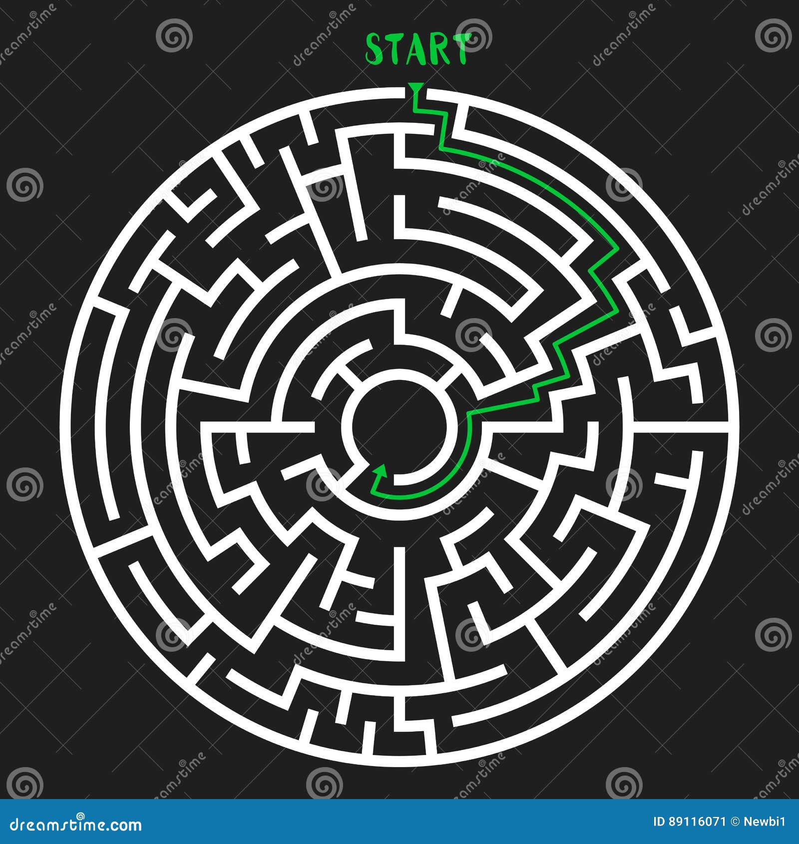 Circle Maze Vector stock vector. Illustration of complexity - 89116071