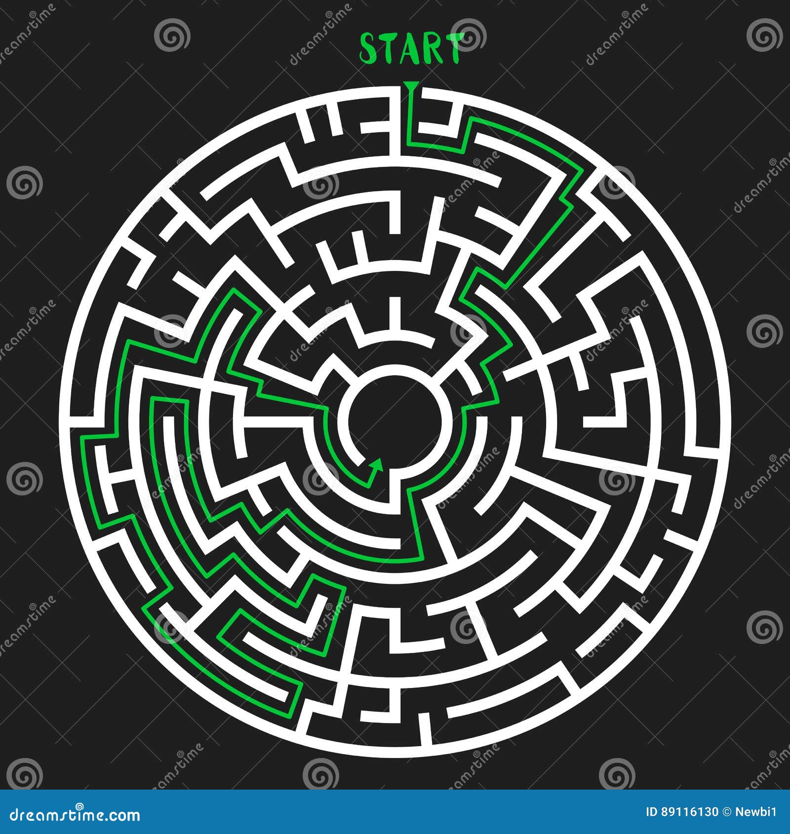 Circle Maze Vector stock vector. Illustration of game - 89116130
