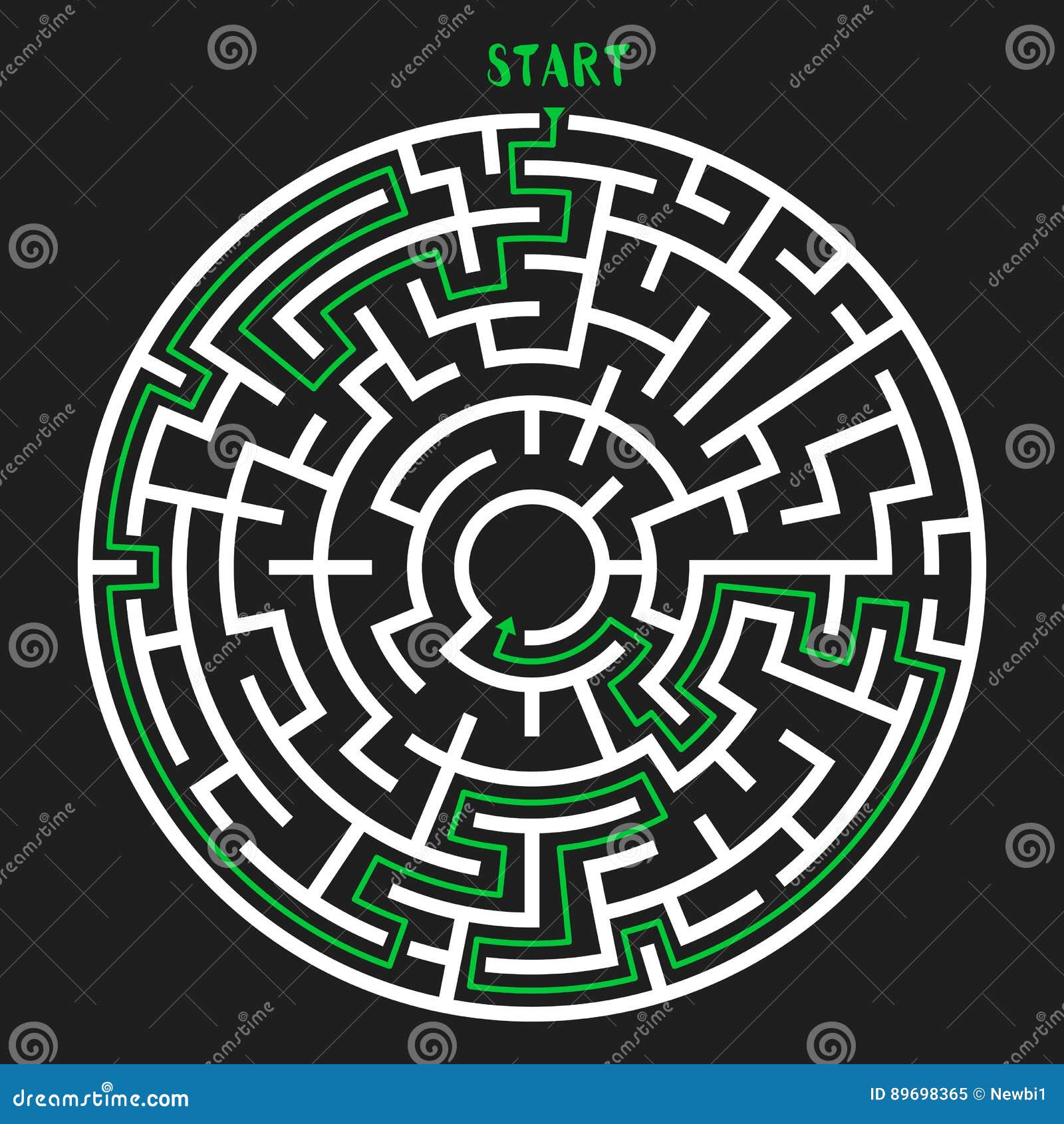 Circle Maze Vector stock vector. Illustration of direction - 89698365
