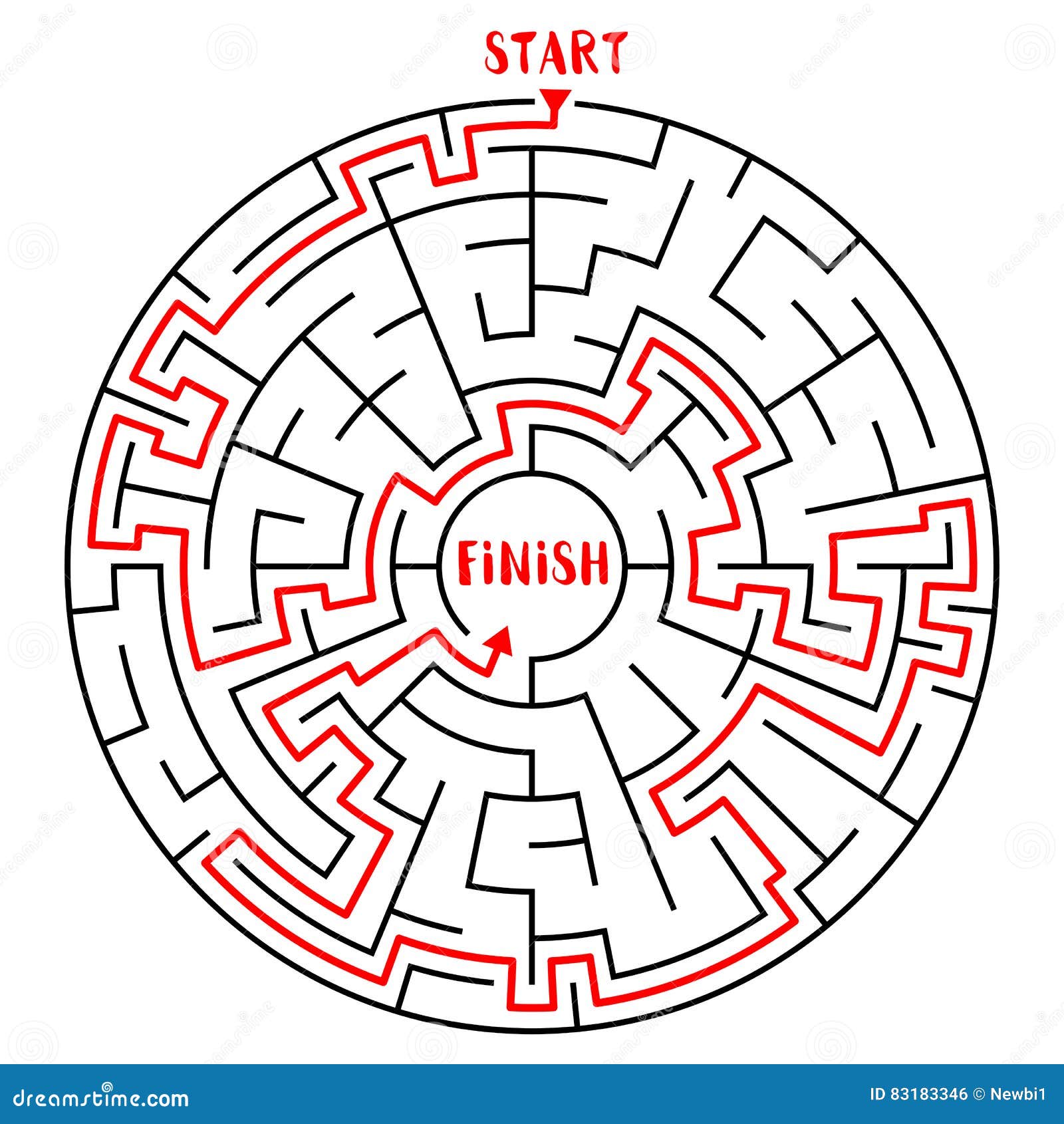 Circle Maze Vector stock vector. Illustration of beginnings - 83183346