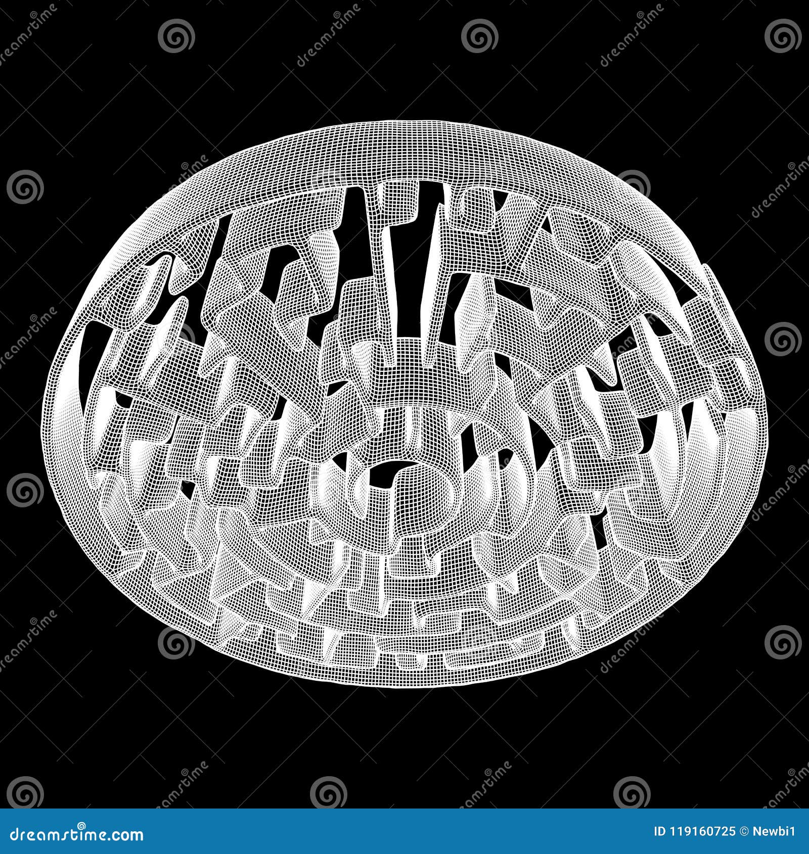 Circle Maze Wireframe Low Poly Mesh Construction Stock Vector ...