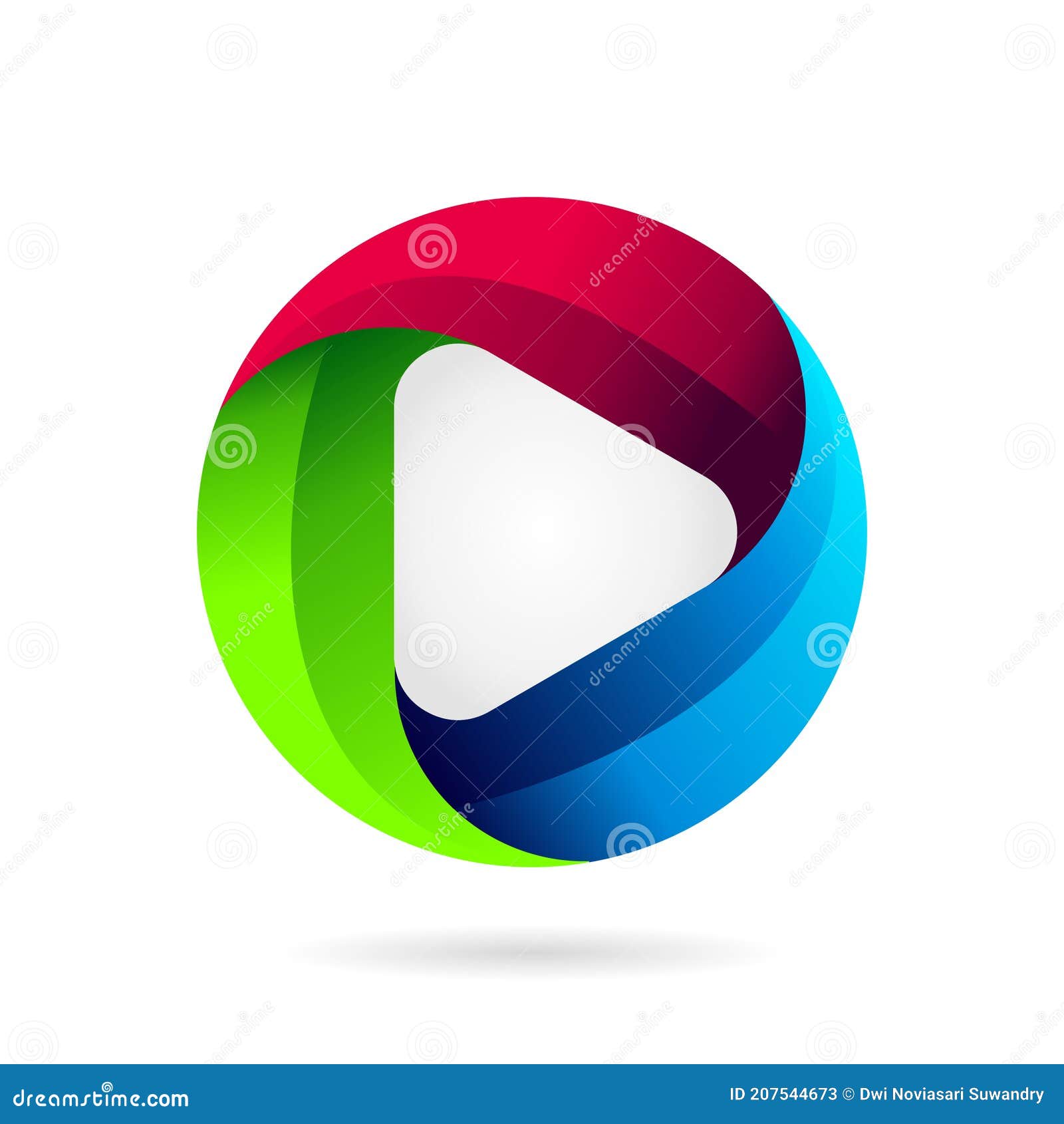Abstract Circle Media Play Logo Design Concept Stock Vector ...