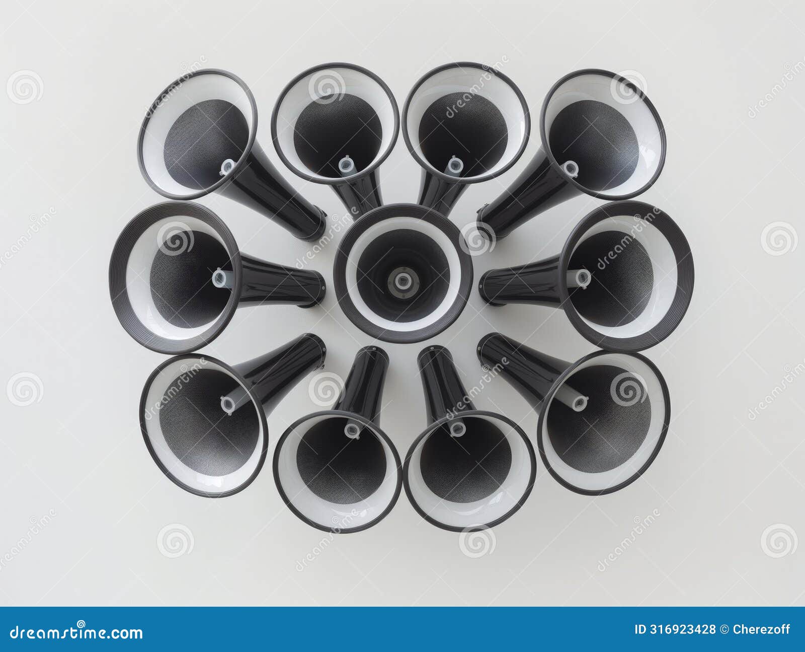 Circle of Megaphones stock photo. Image of teamwork - 316923428