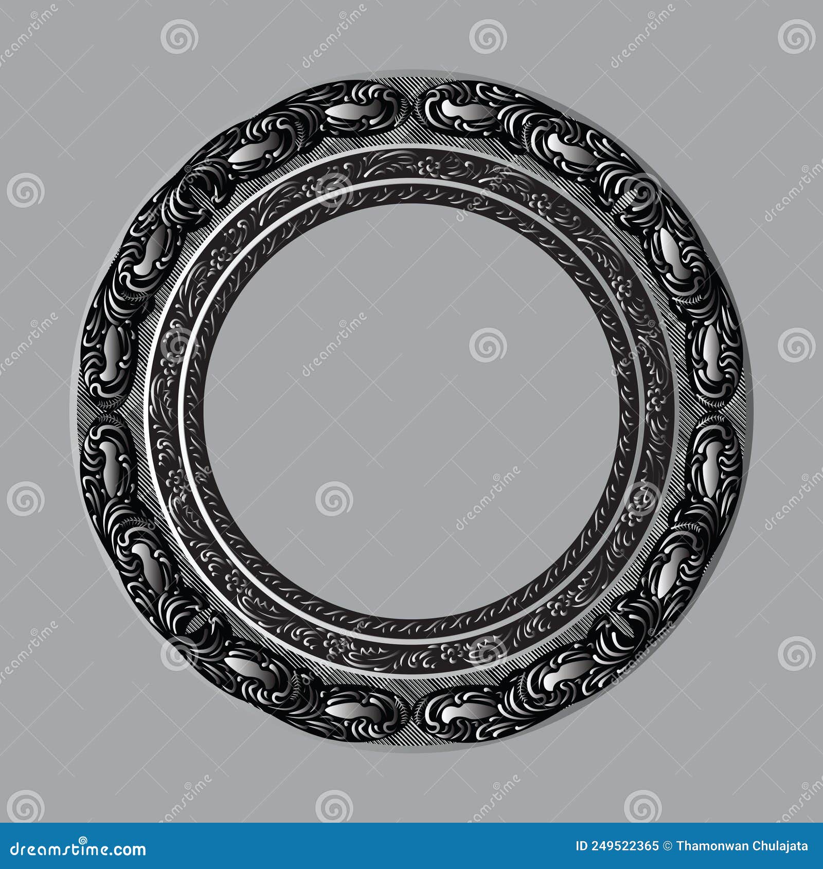 Circle metal frame stock vector. Illustration of deco - 249522365