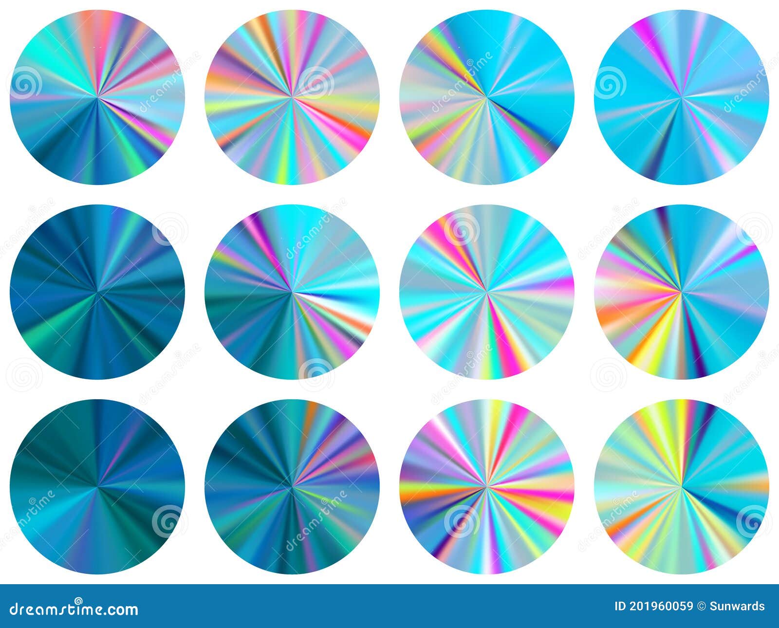 Circle Metallic Gradient Ui Button Elements Stock Vector - Illustration ...