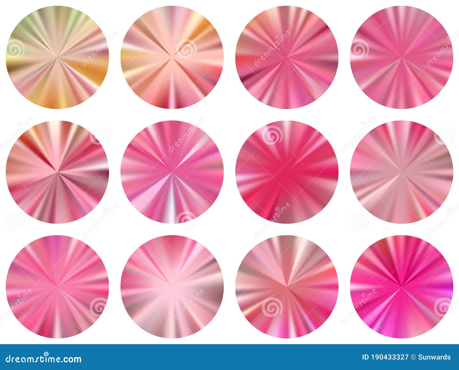 Circle Metallic Gradient Ui Button Elements Stock Vector - Illustration ...