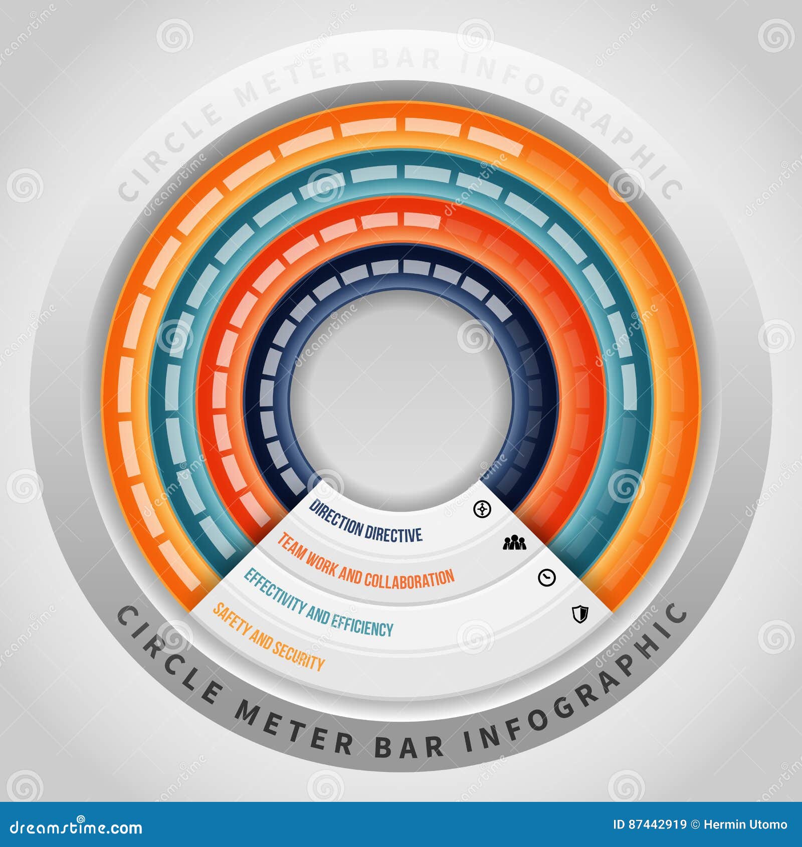 Circle Meter Bar Infographic Cartoon Vector | CartoonDealer.com #87442919
