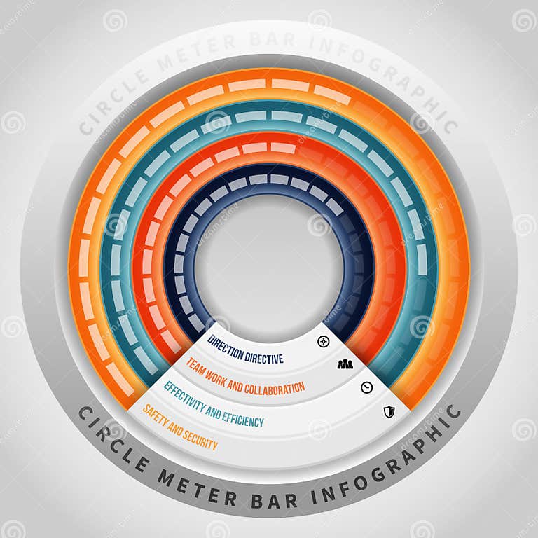 Circle Meter Bar Infographic Stock Vector - Illustration of circling ...