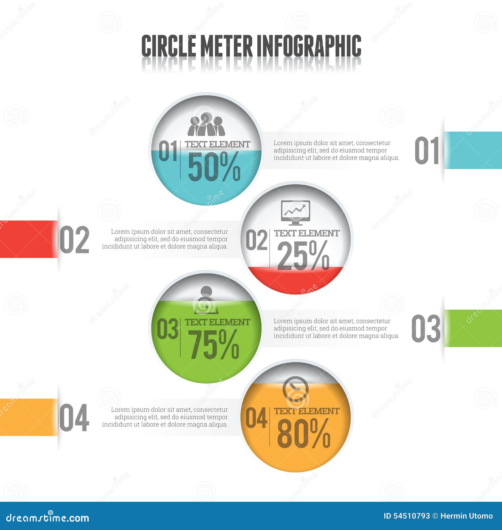 Circle Meter Infographic stock vector. Illustration of element - 54510793