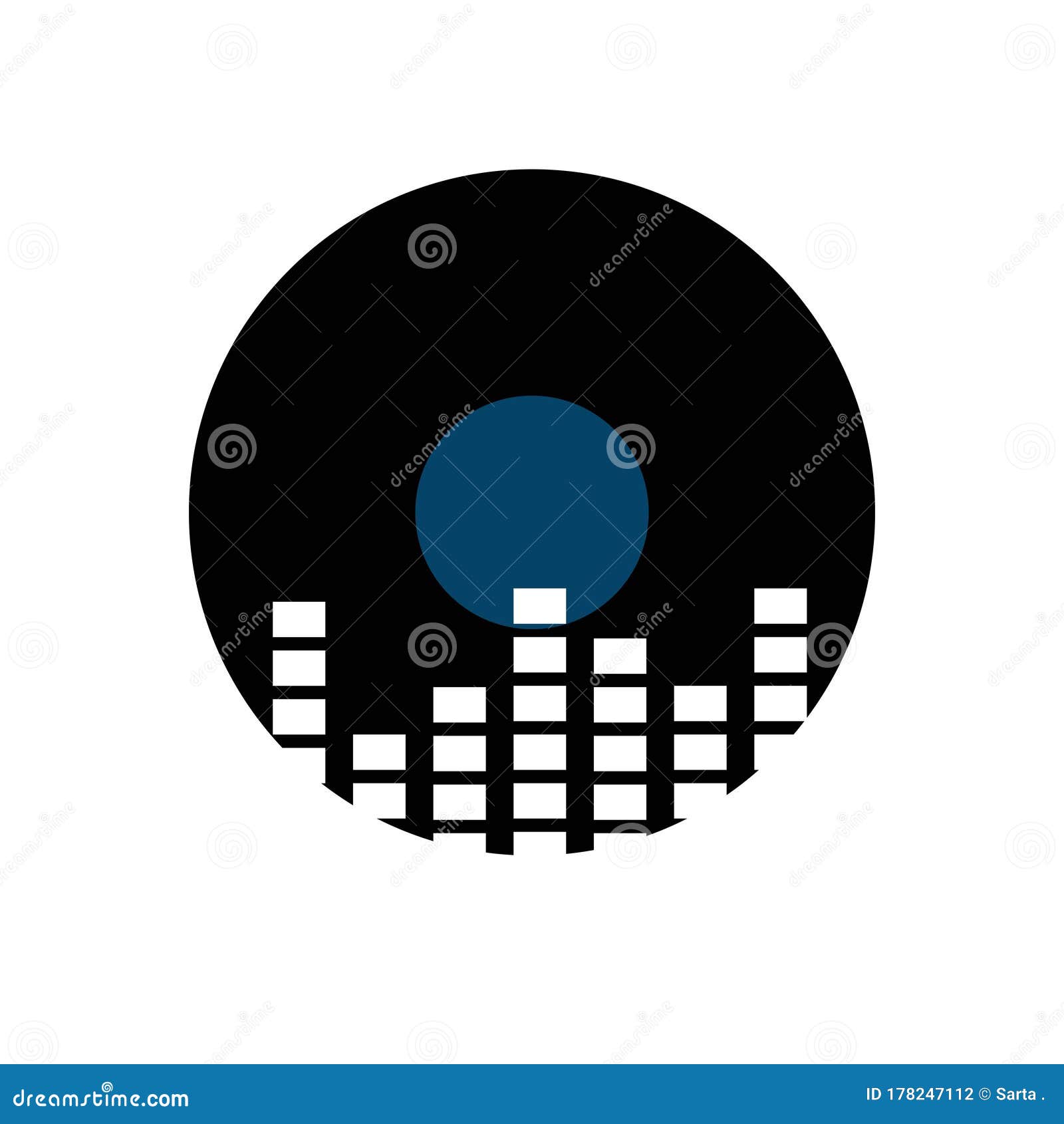 Circle Modern and Simple DJ Logo Stock Vector - Illustration of ...