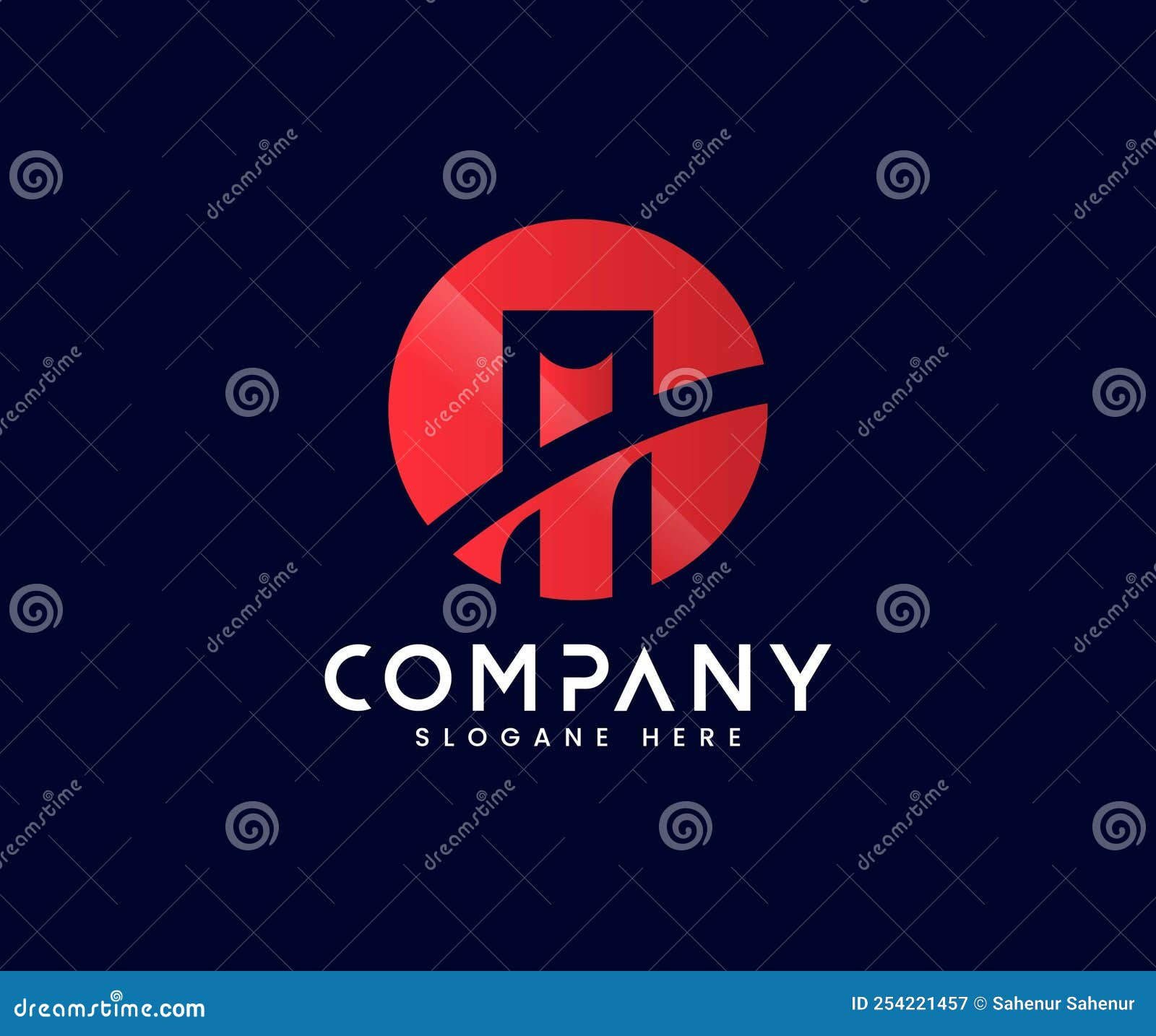 Circle Modern Style Bridge Logo Design Stock Vector - Illustration of ...