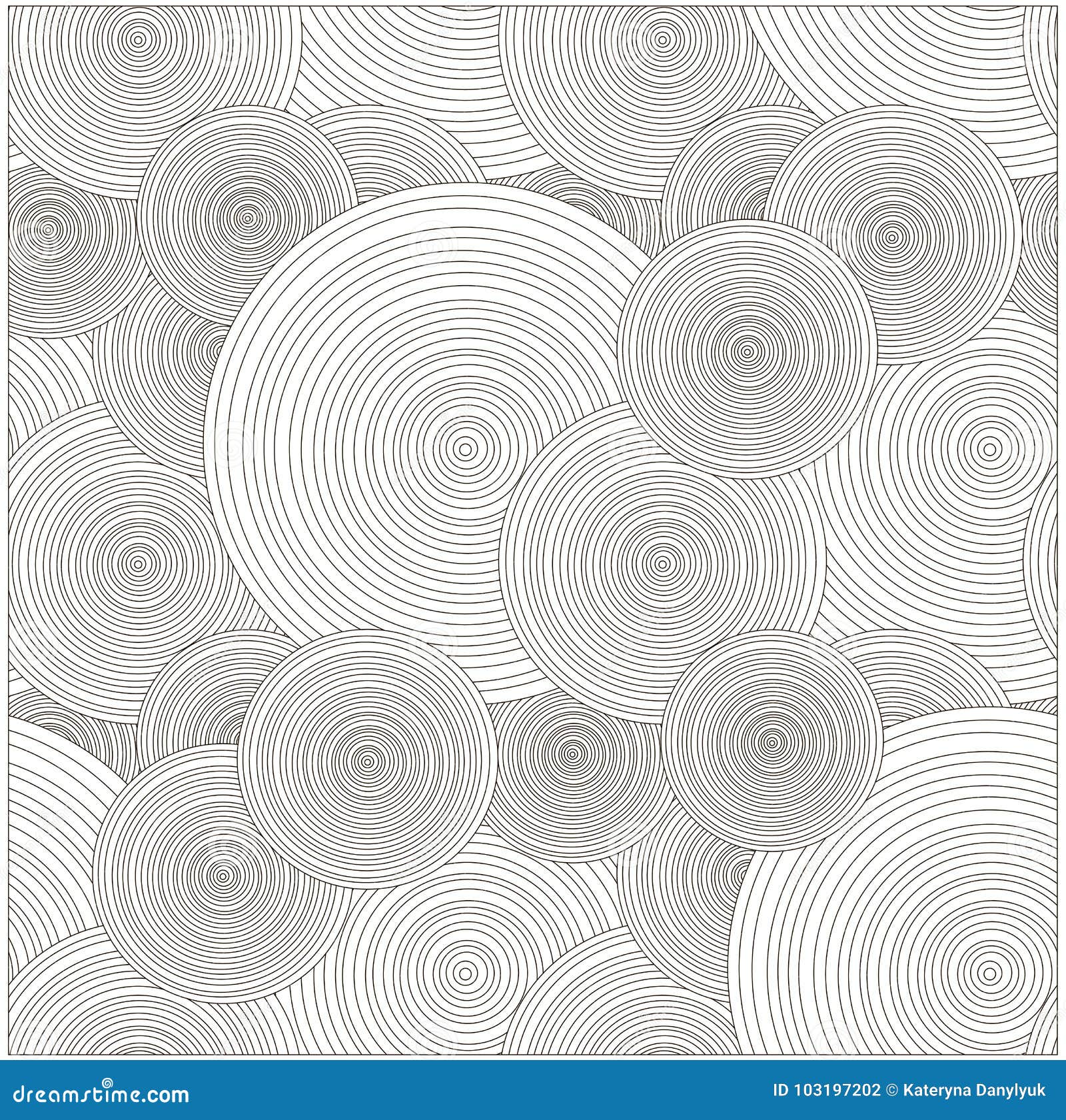Circle Monochrome Seamless Pattern Stock Vector - Illustration of ...