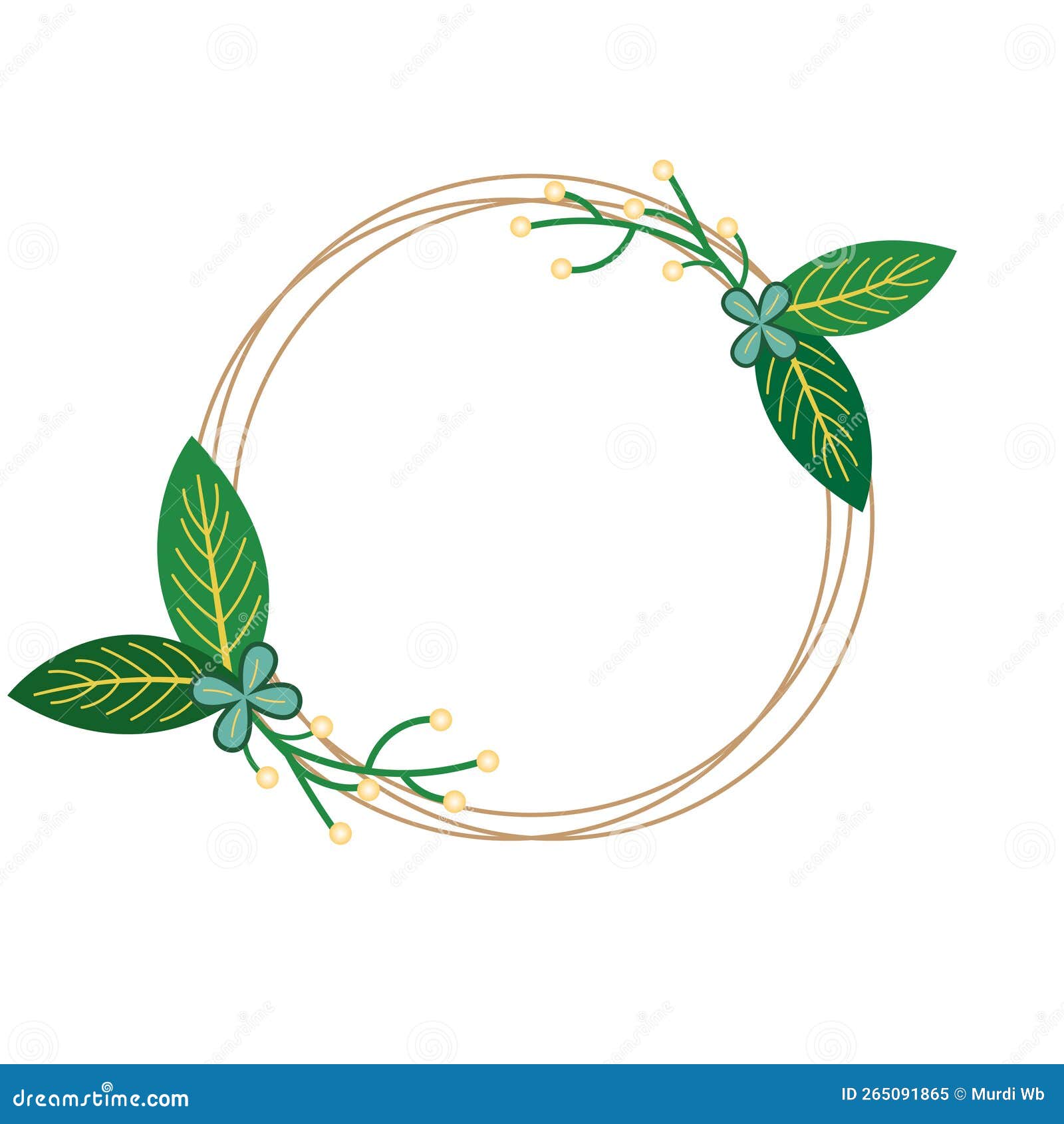 Circle Monogram Leaves Frame Stock Vector - Illustration of natural ...