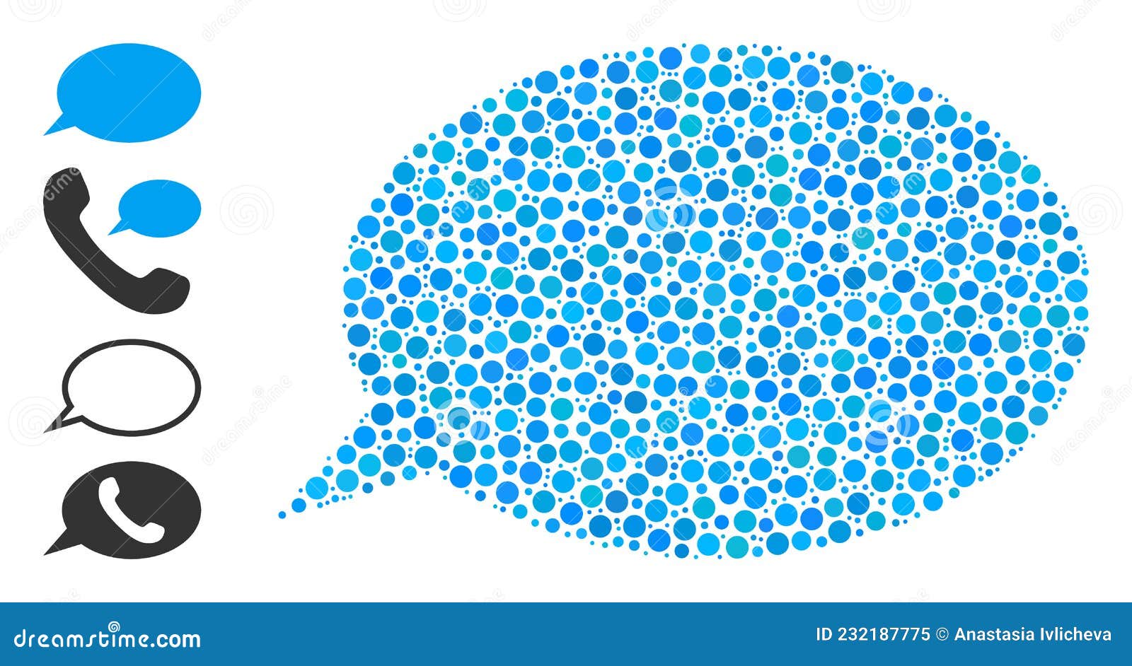 Dotted Message Cloud Composition of Rounded Dots and Similar Icons ...