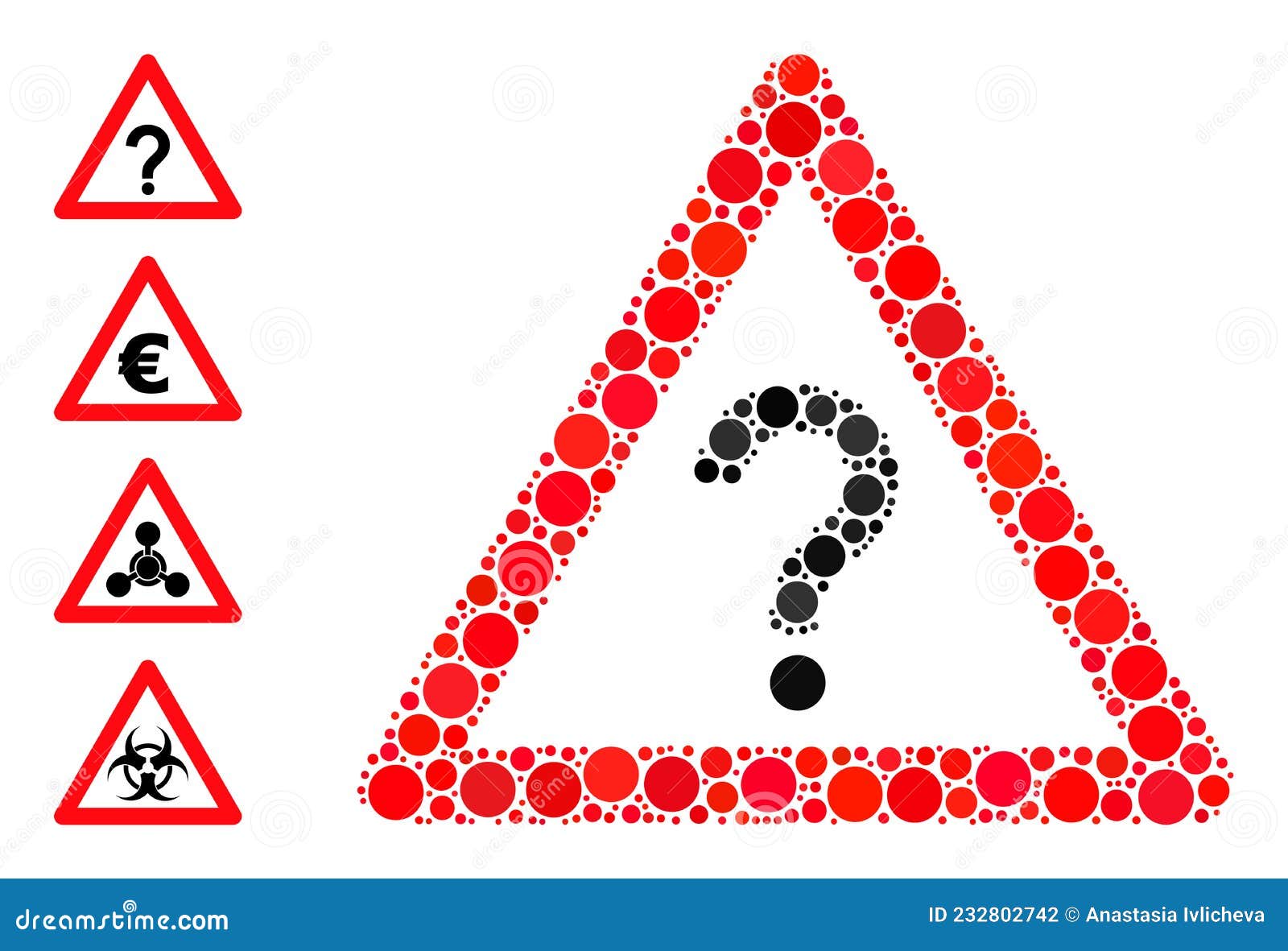 Dotted Question Warning Collage of Rounded Dots with Other Icons Stock ...