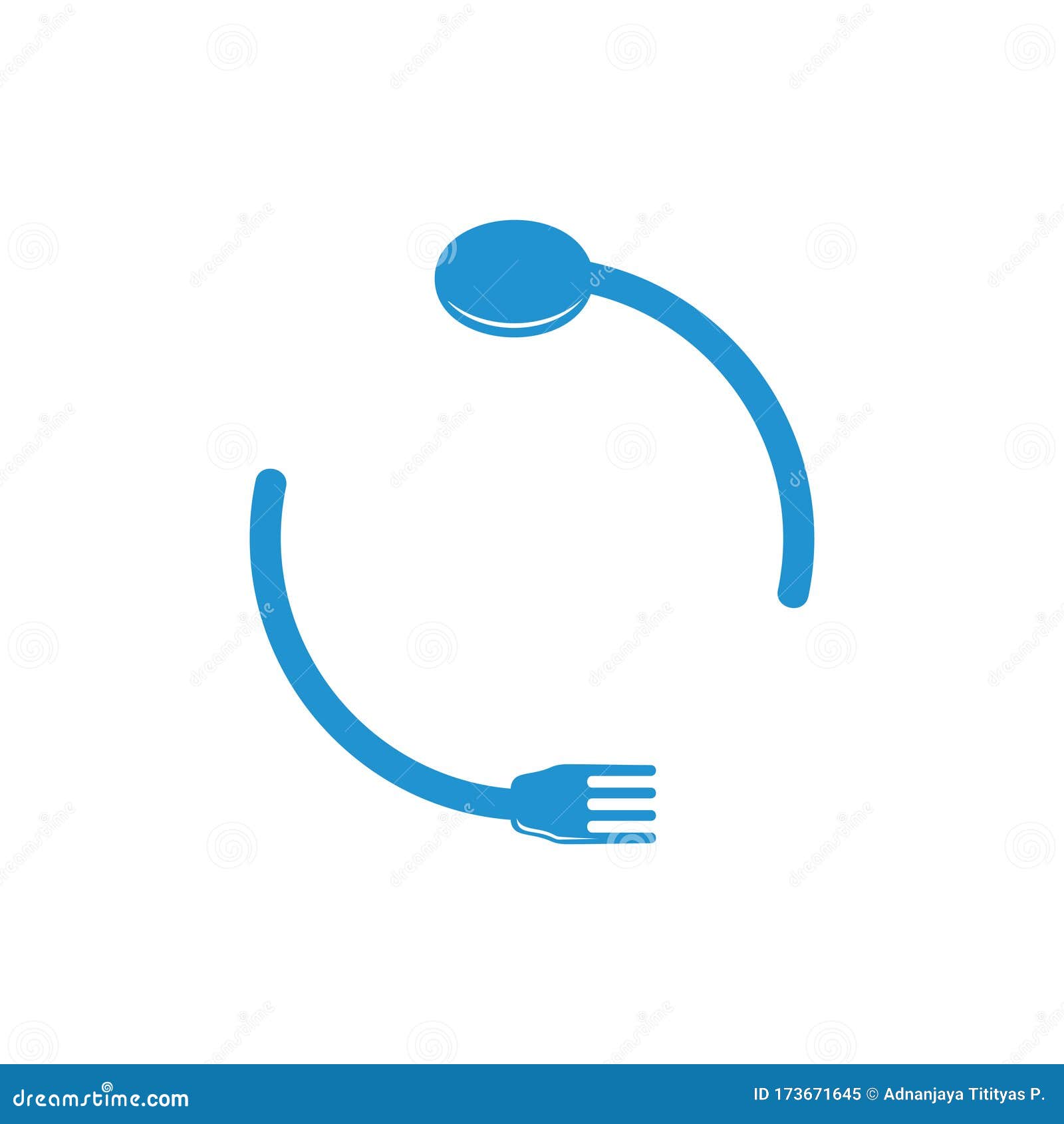 Circle Motion Spoon Fork Symbol Decor Vector Stock Vector ...