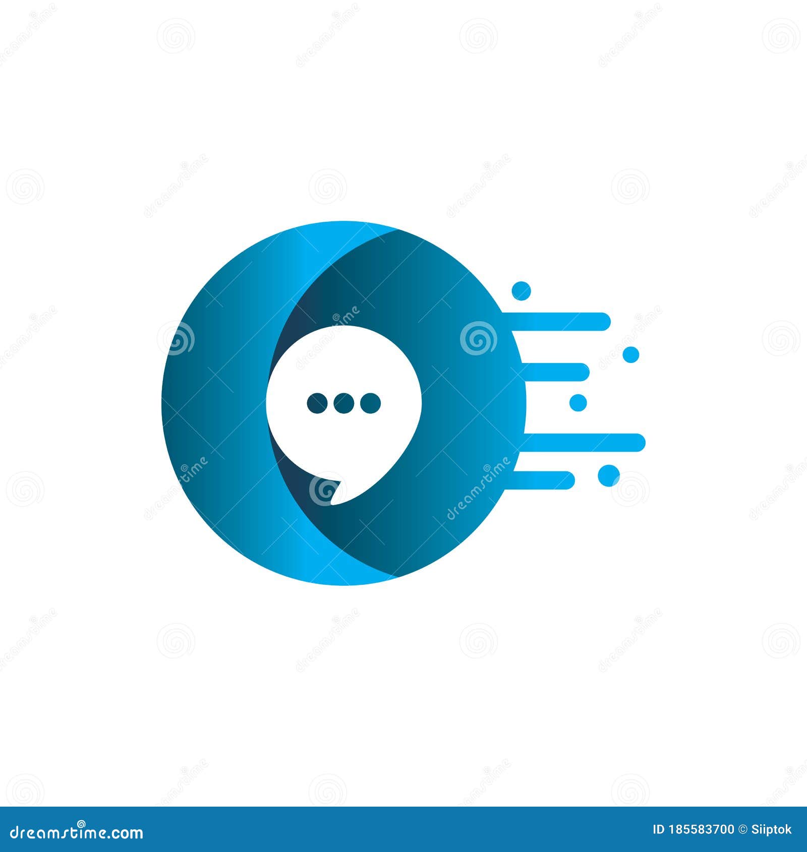 Blue 3d Gradient Color Chat Logo Design Stock Illustration ...