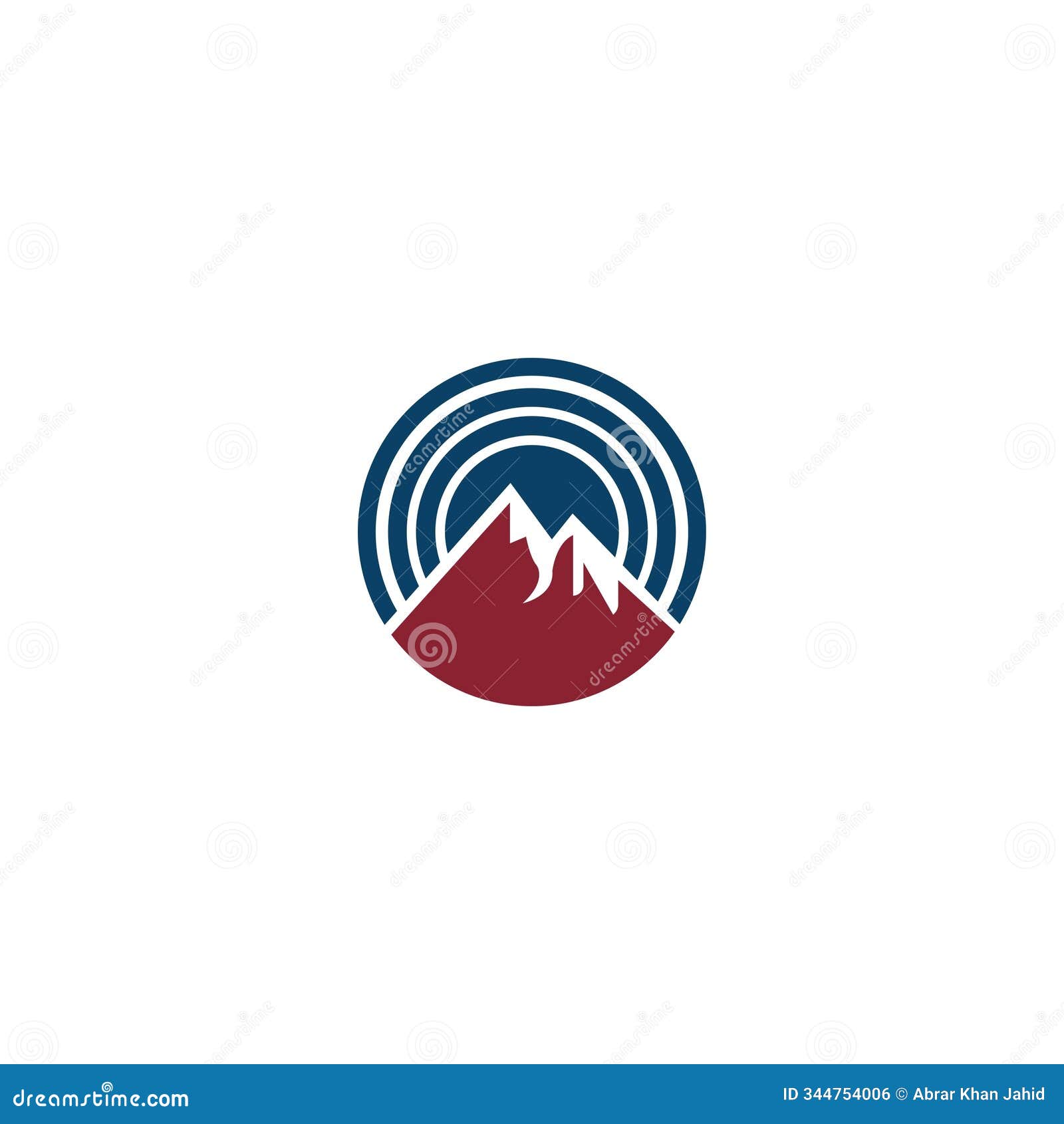 Circle Mountain Vector Logo Template Stock Illustration - Illustration ...