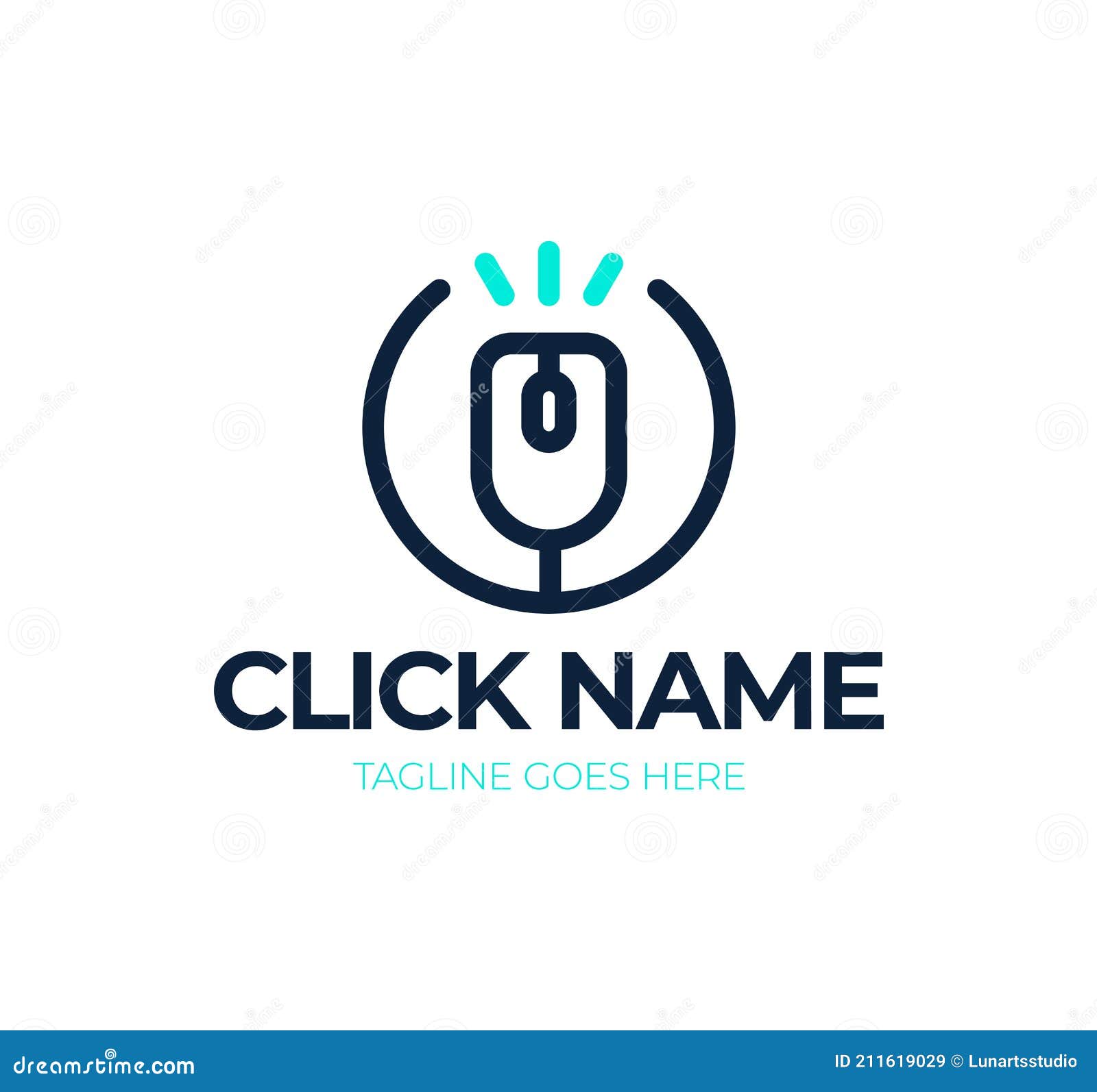 Circle Mouse Logo Design Vector. Creative Compuer Mouse Cable Circle ...