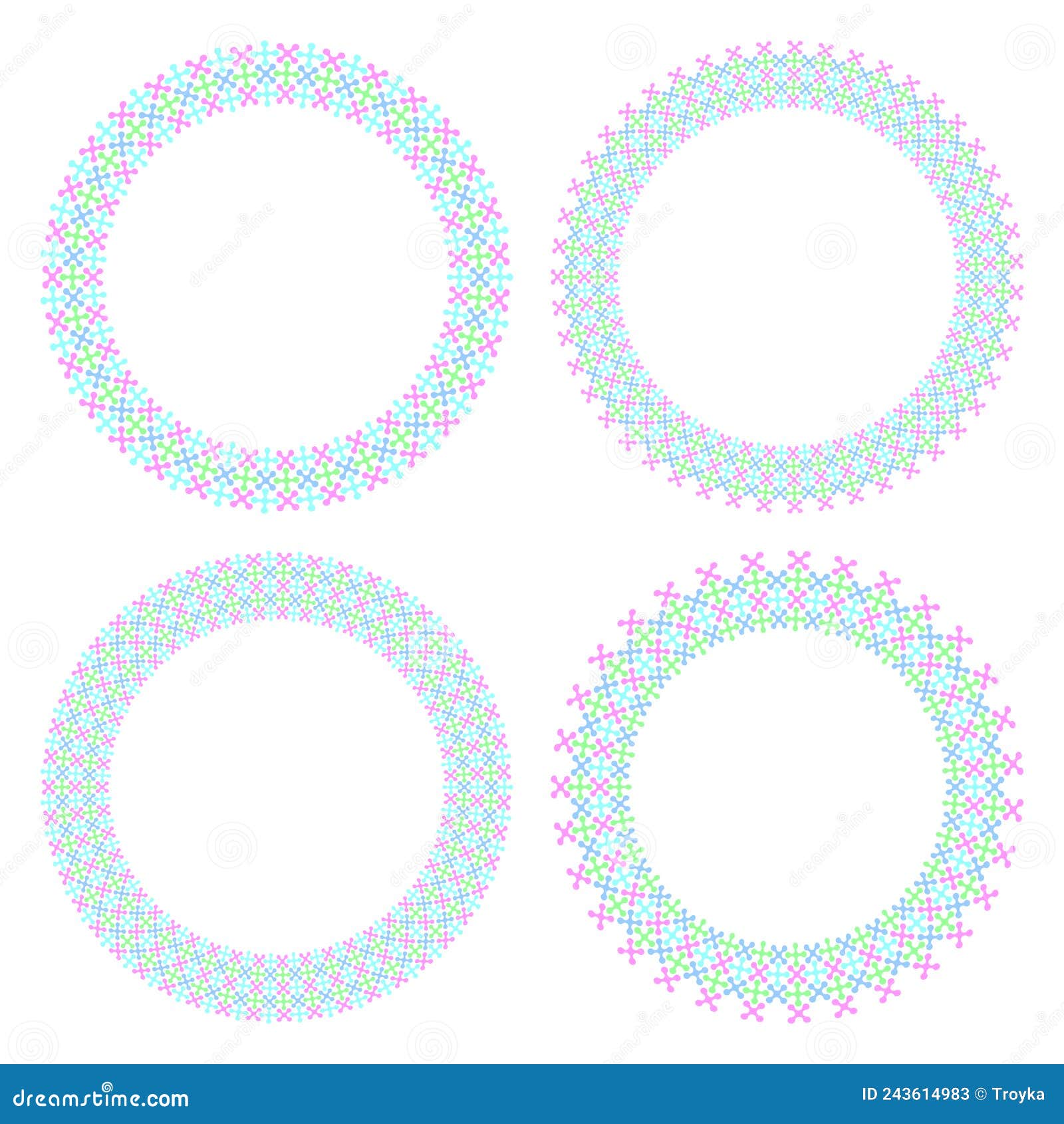 Circle Multicolor Border Pattern for Decorative Round Frame Stock ...