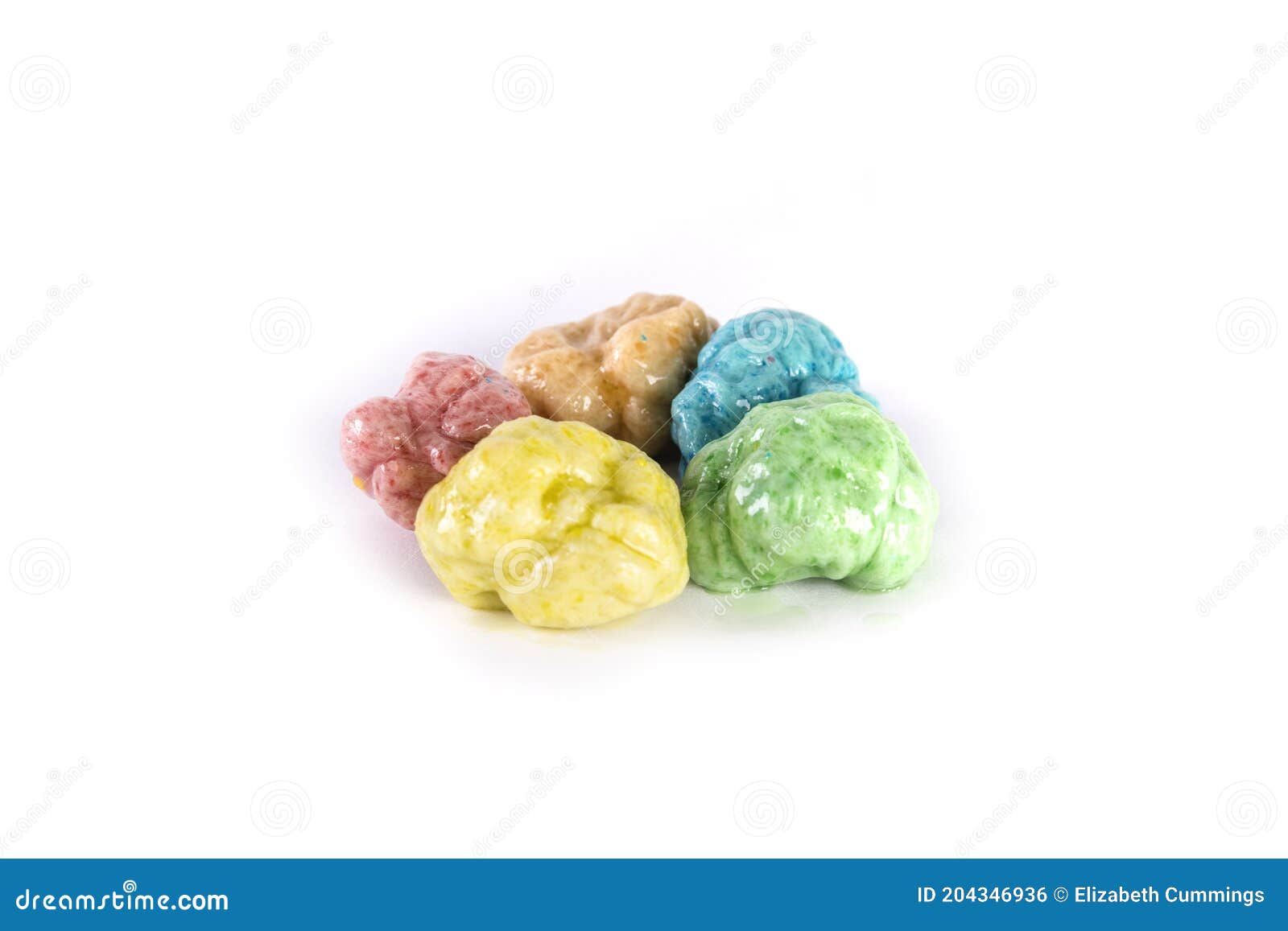 Circle of Multiple Colors of Chewed Bubble Gum Side View Stock Photo ...