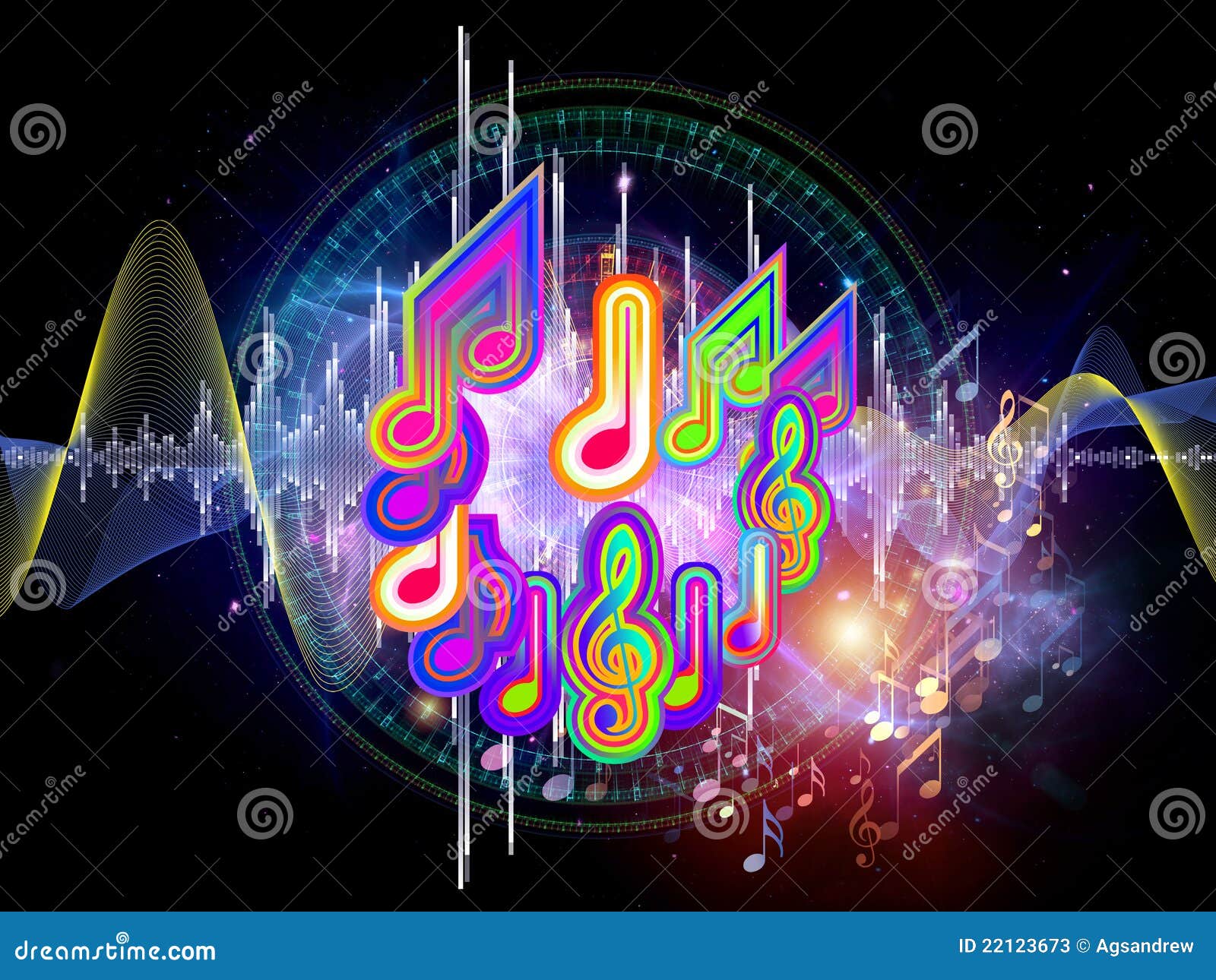 Circle of Music stock illustration. Illustration of black - 22123673