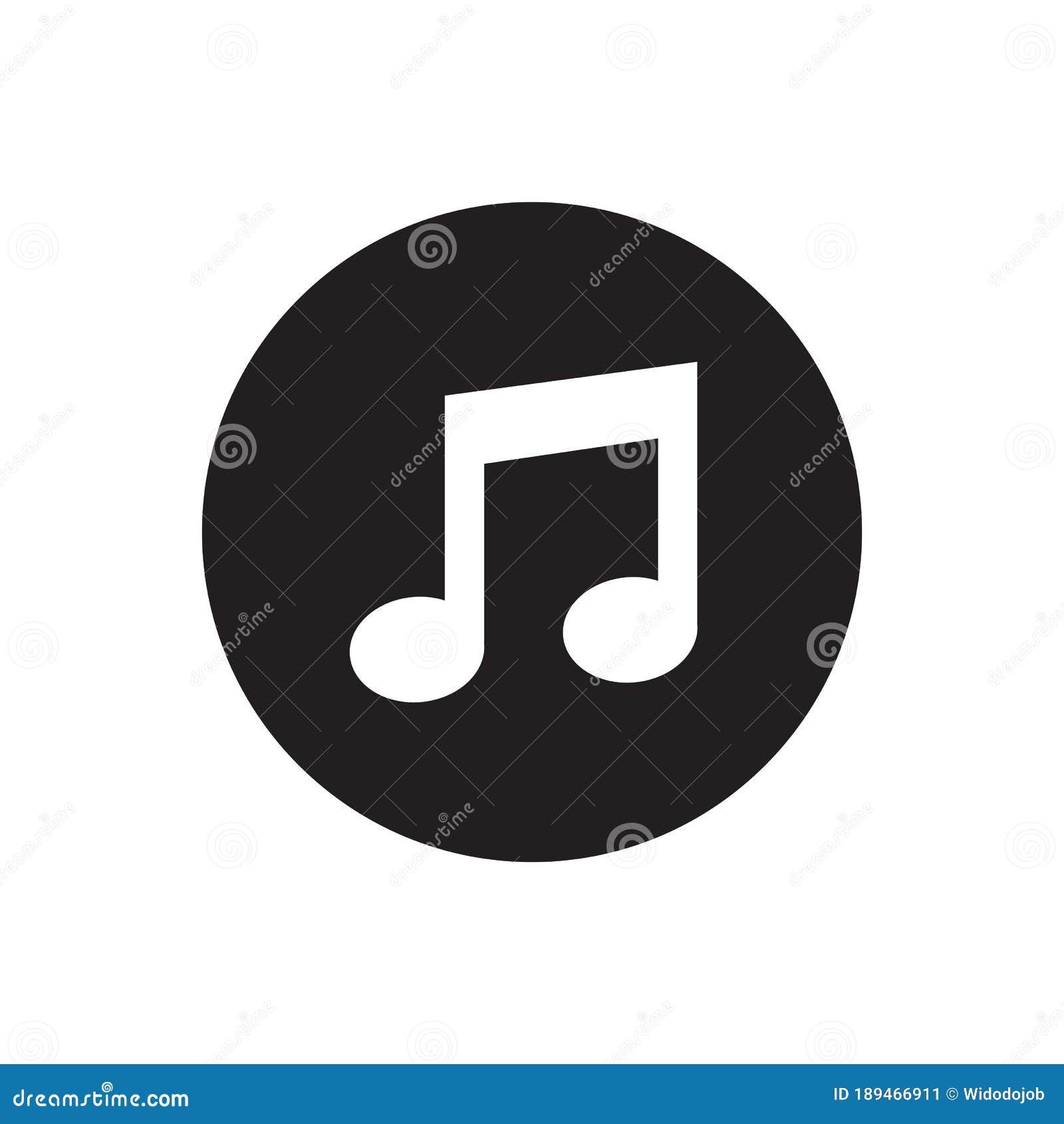 Circle music note icon stock vector. Illustration of microphone - 189466911