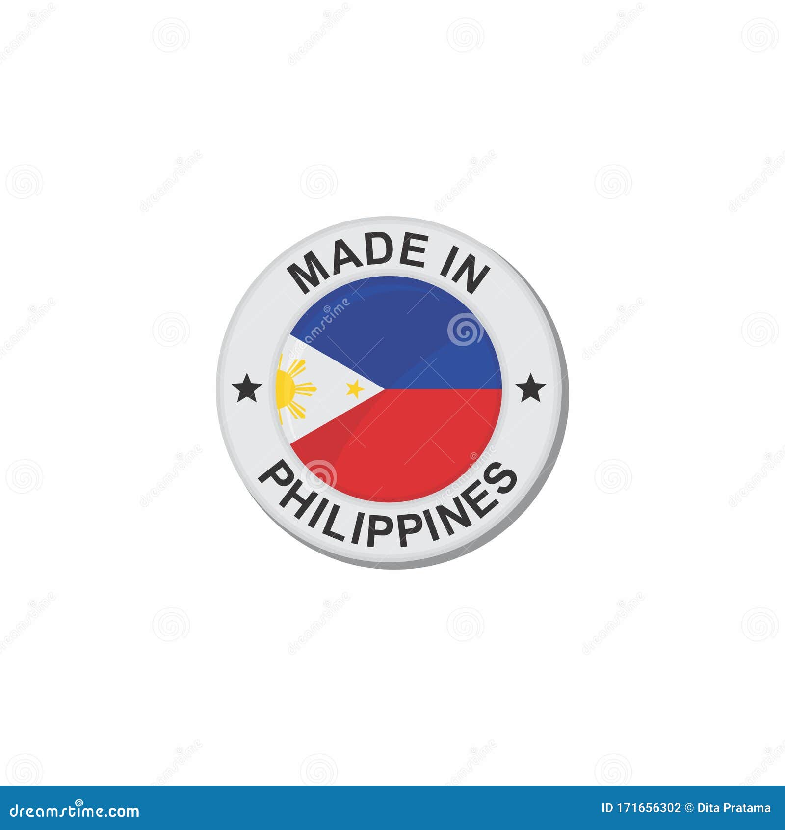 Circle National Flag Made in - Philippines Stock Vector - Illustration ...