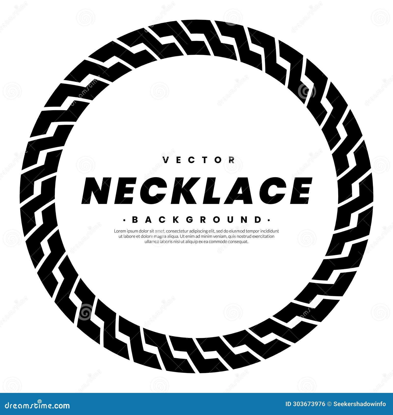 Circle Necklace. Chain Round Frame. Chainlet Design Element. Border ...